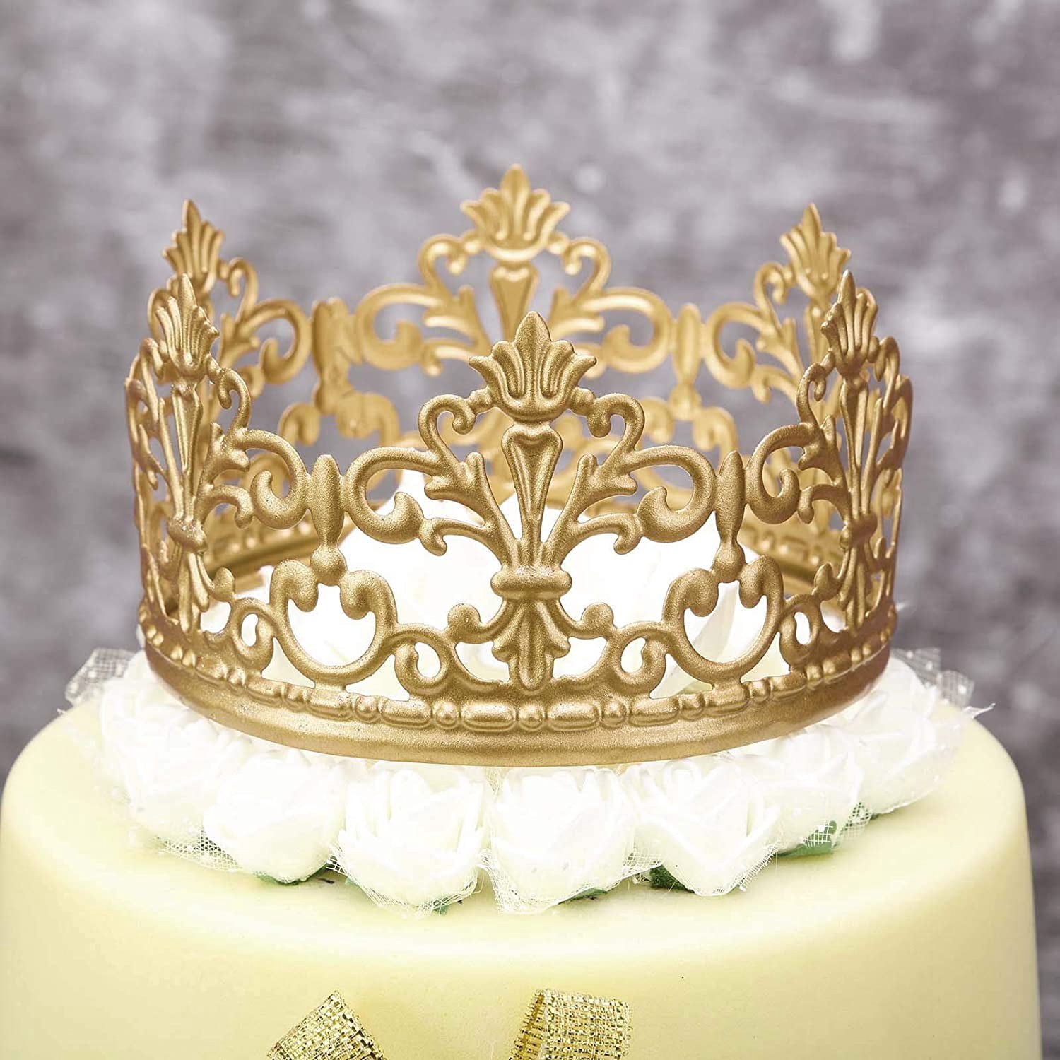 wide Gold Metal Crown Topper - ss Kids Birthday Party Centerpiece ...