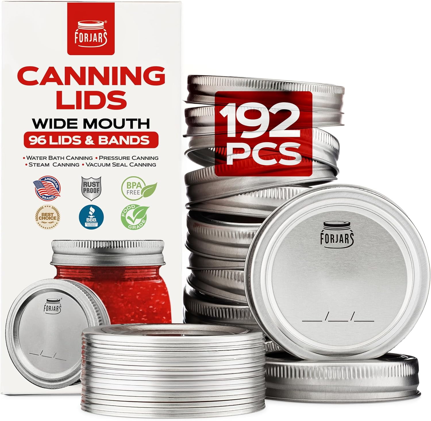 **wide mouth canning lids and rings - airtight seals on mason jars to ...