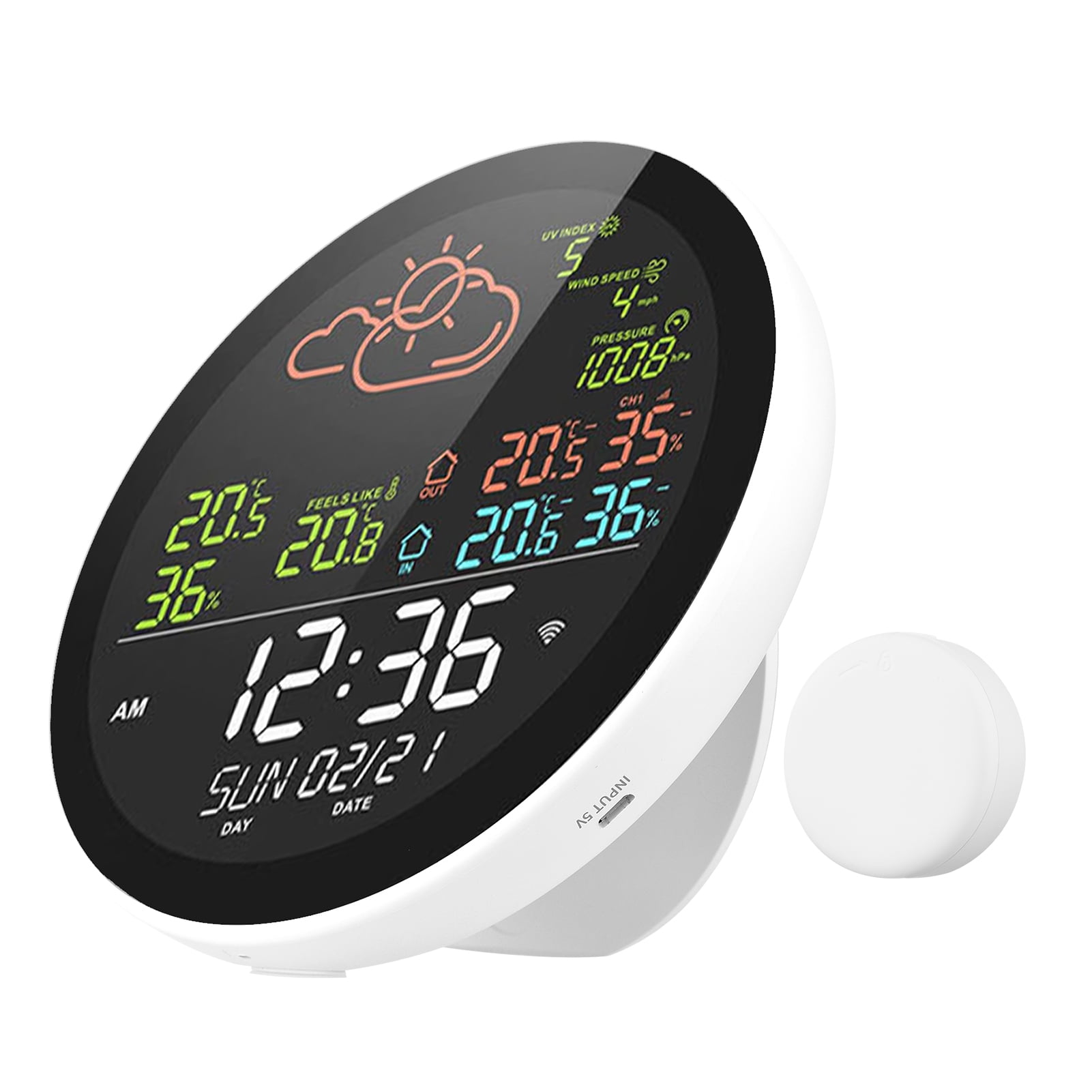wifi Smart Weather Station with Clock Indoor and Outdoor Temperature ...