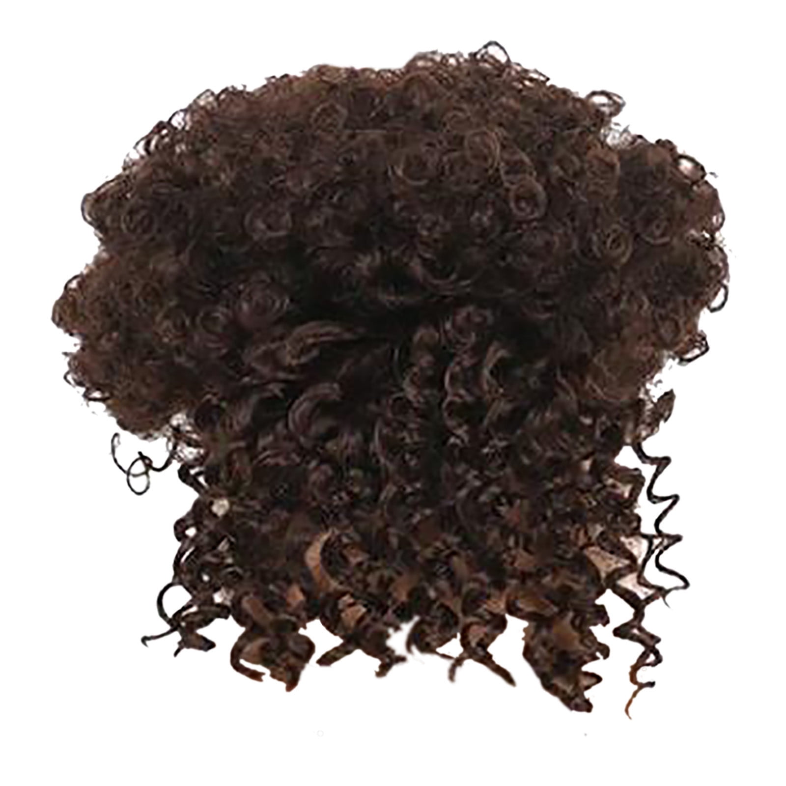 wigs human hair Curly Hair Explosion Hair Pack Bangs Wig Small Curly ...