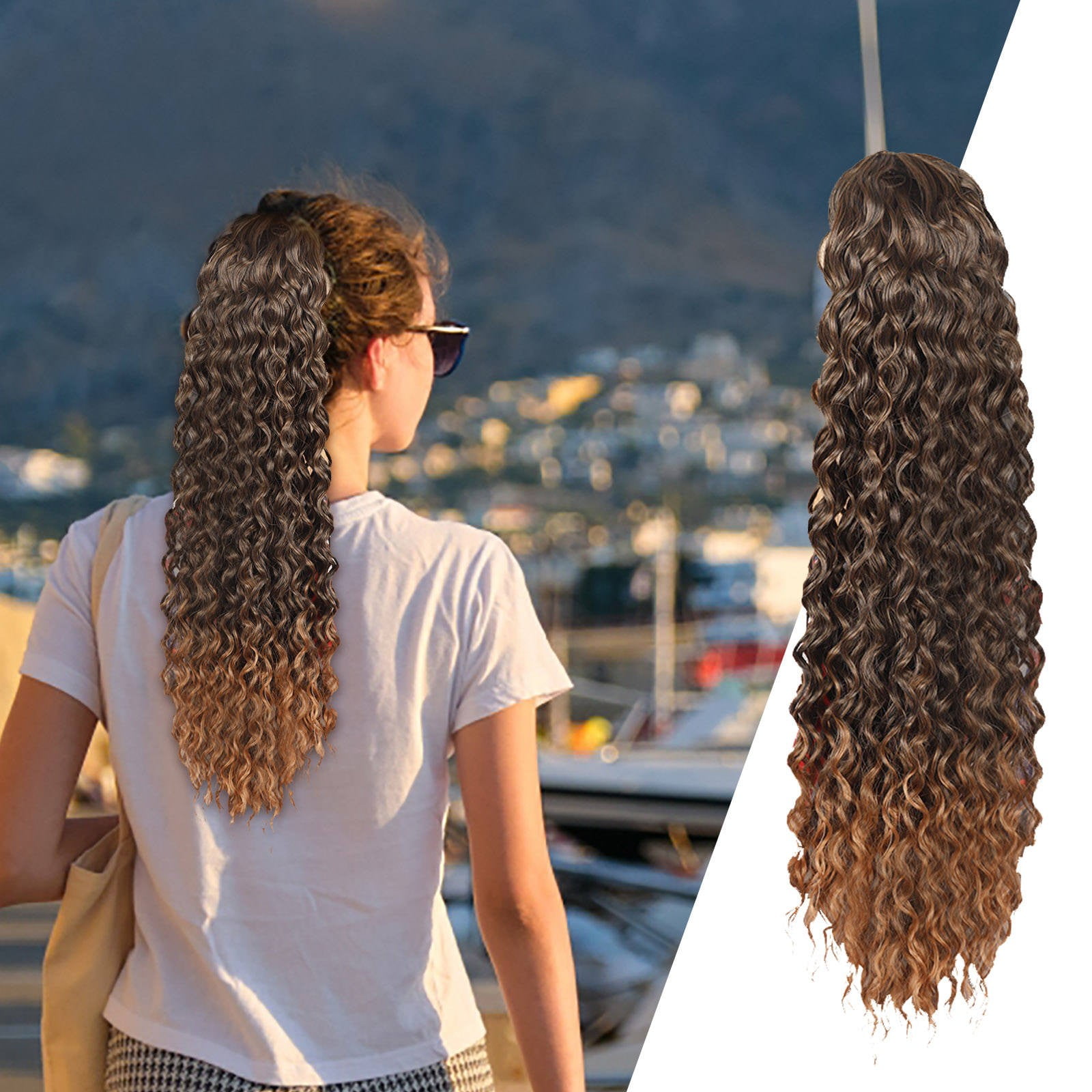 wigs human hair Wig Female Ponytail Foreign Trade Drawstring Mesh ...