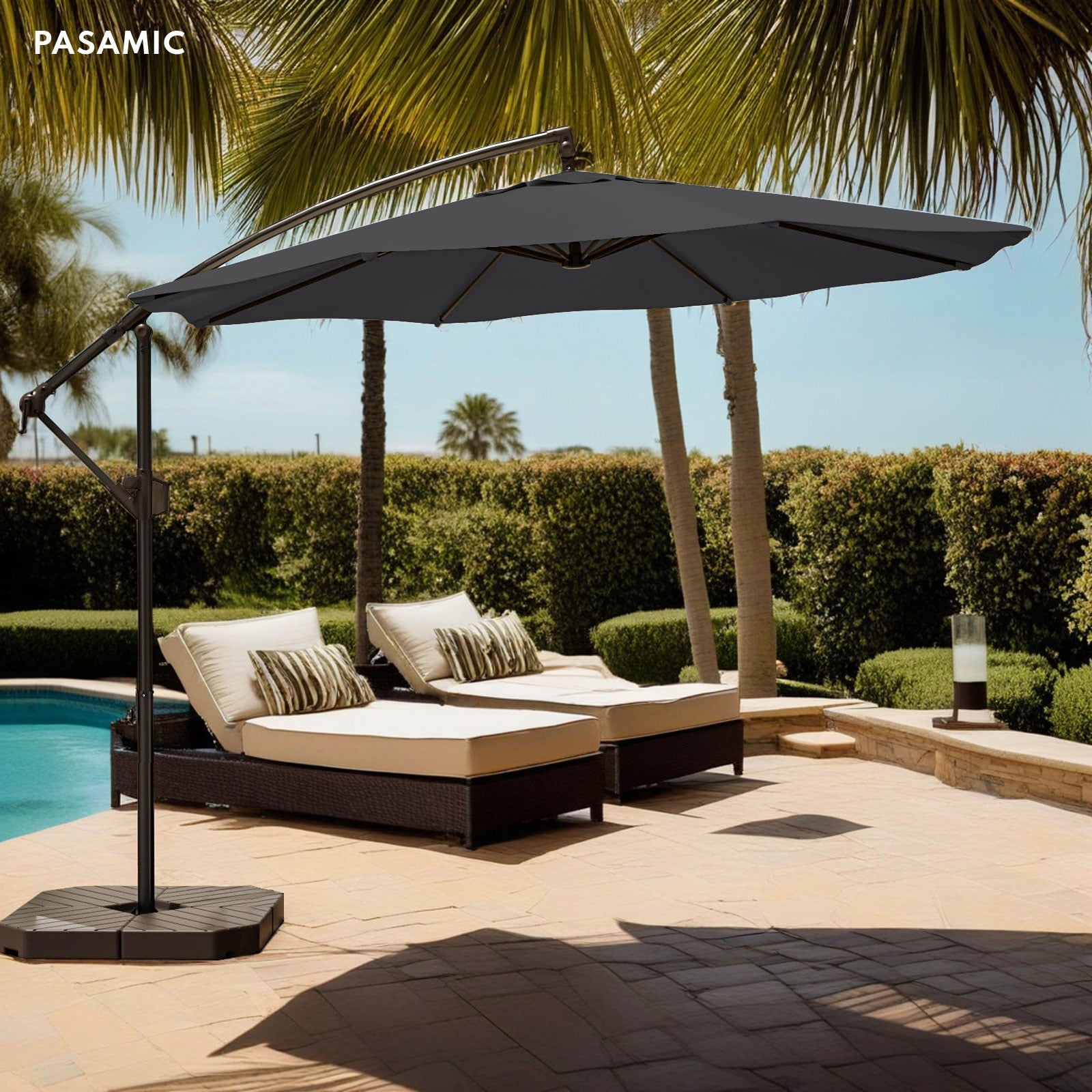 wikiwiki 10ft Patio Umbrellas Offset Outdoor Umbrella Cantilever ...