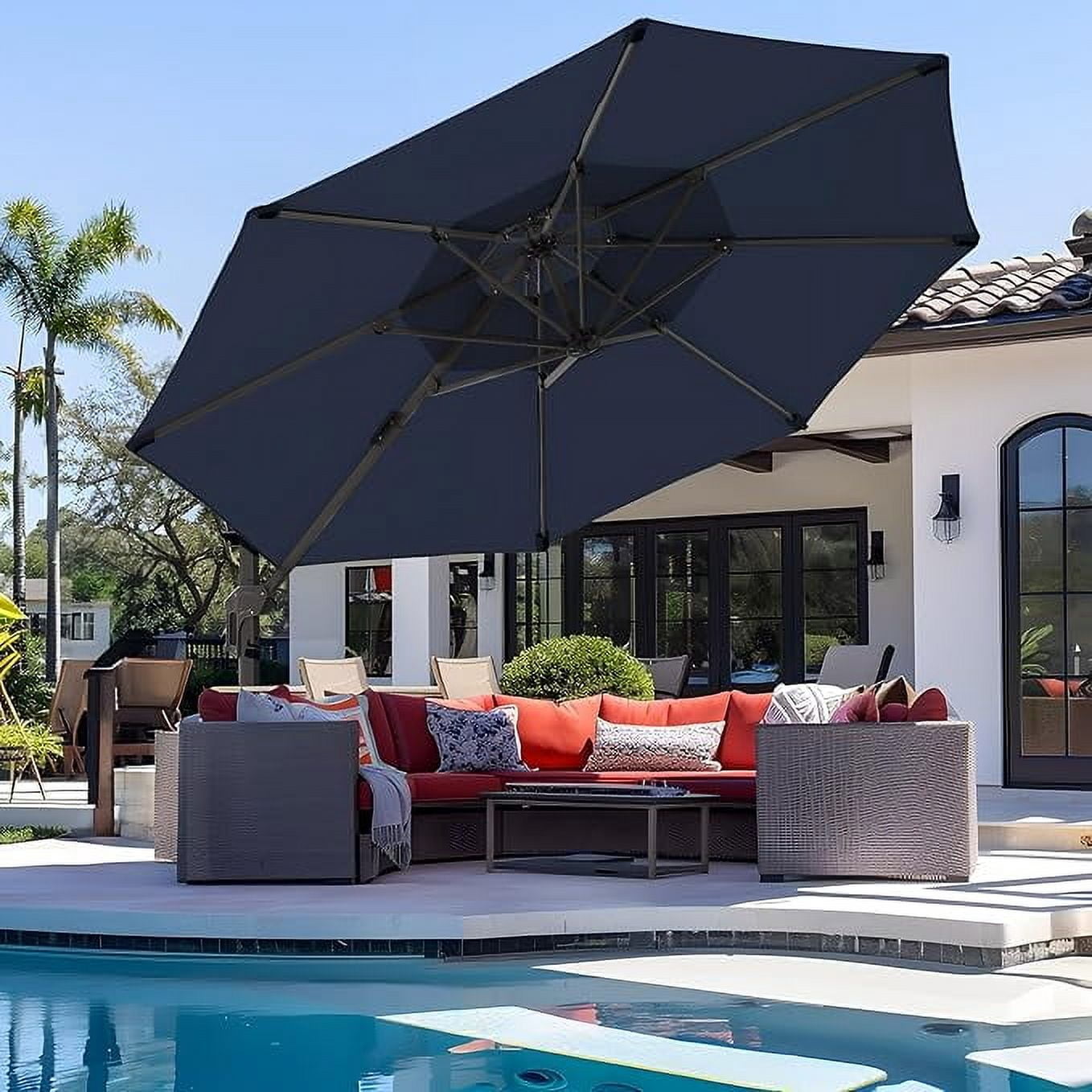wikiwiki 12 FT 2 Tiers Cantilever Patio Umbrella, Offset Umbrella ...