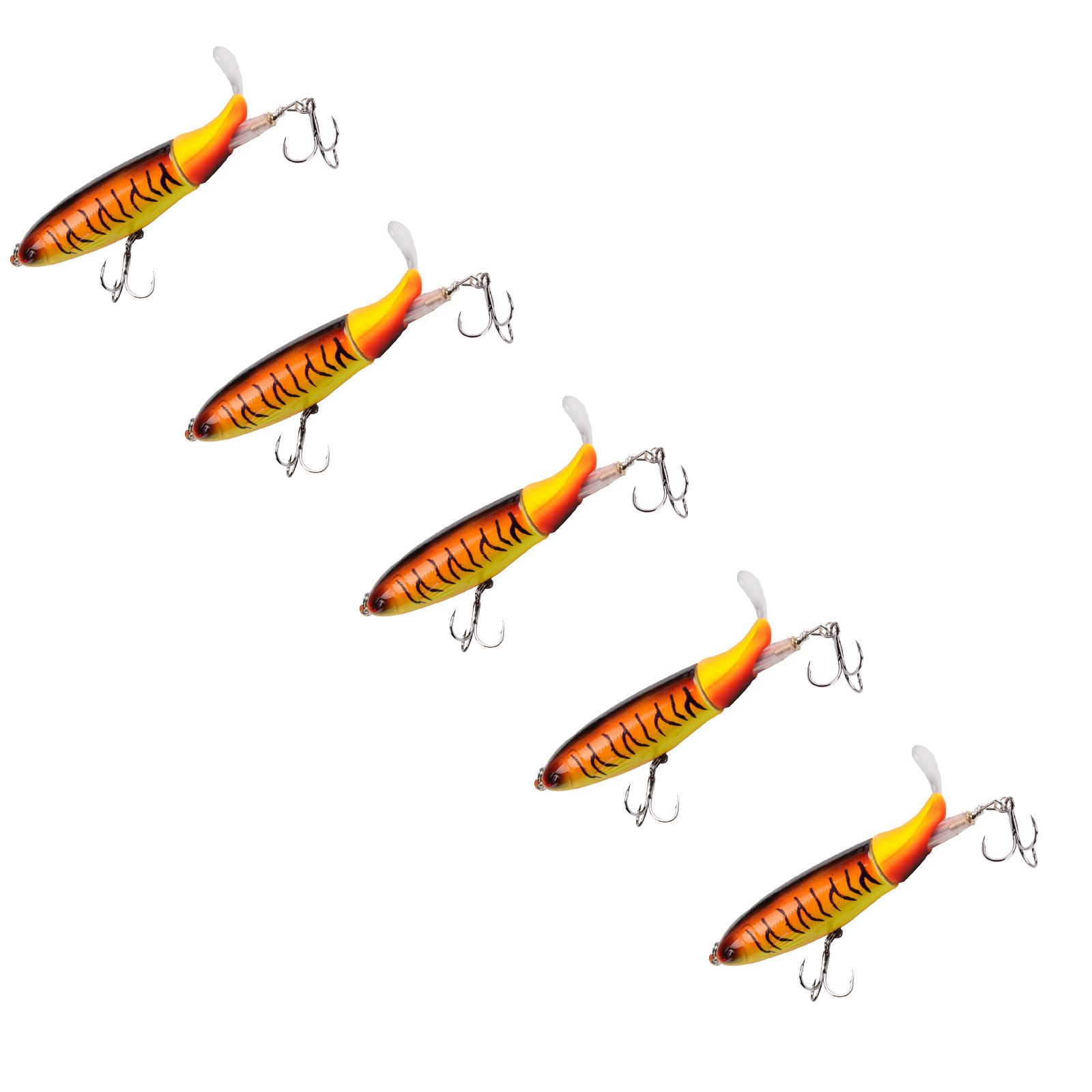 wileqep 5Pcs/Set Whopper Plopper Lures Fishing Lures for Bass, Topwater ...