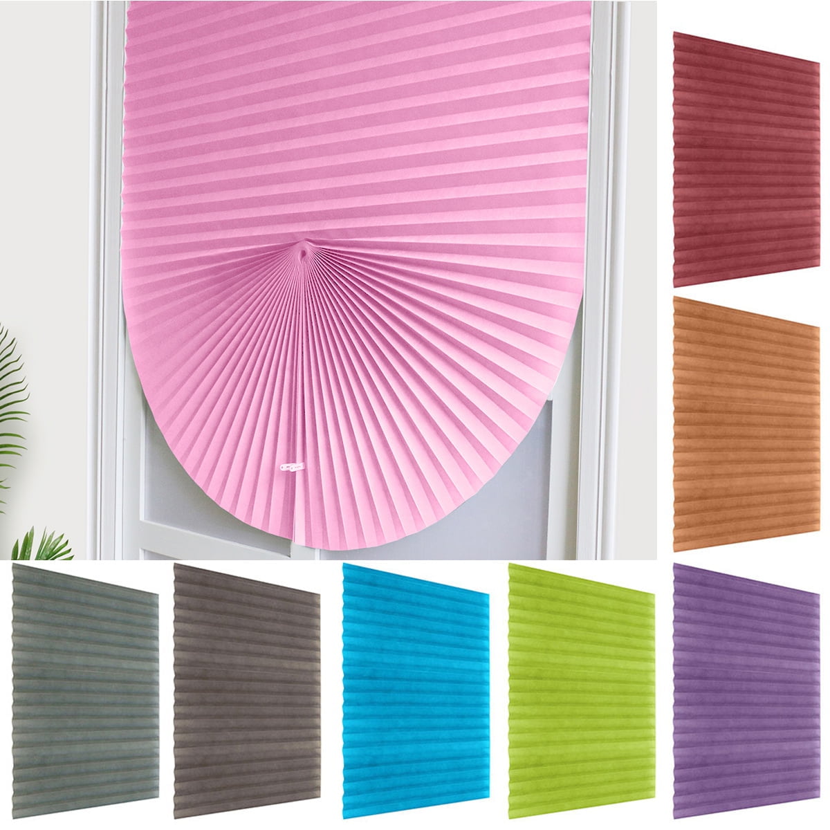 wileqep Bathroom Window Shades - Pleated Paper Shades for Indoor Window ...