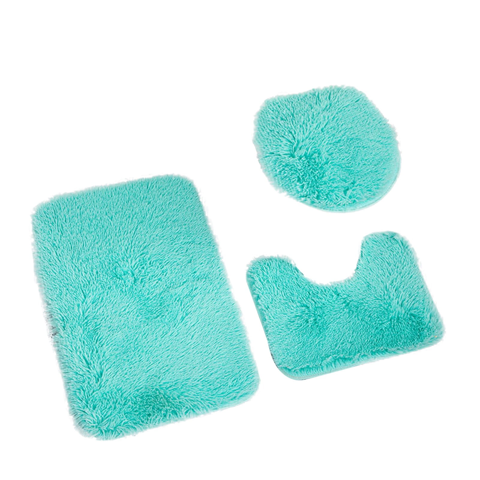 wileqep Complete Bathroom Bliss Set: 3-Piece Solid Color Bath Rug ...