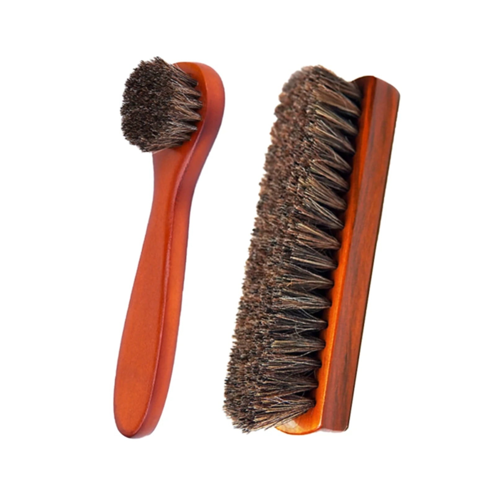wileqep EASTIN 2 Pieces Solid Wood Horsehair Shoe Brush Large Leather ...