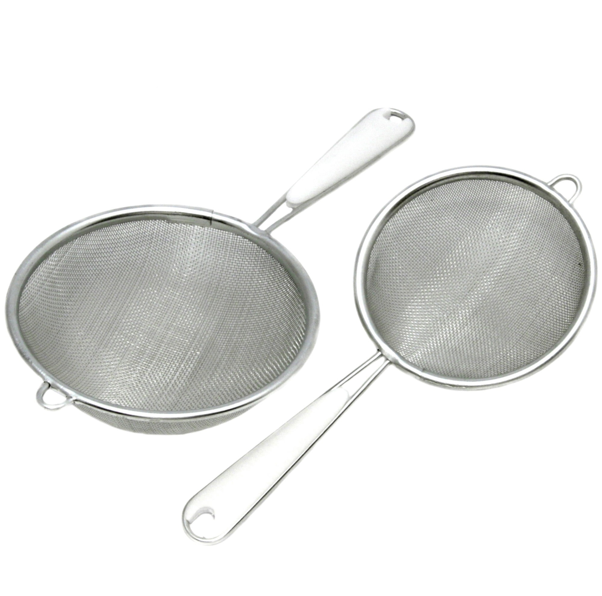 wileqep Food Strainers Basic Mesh Strainer, 3 and 4 inch, 2 Piece Set ...