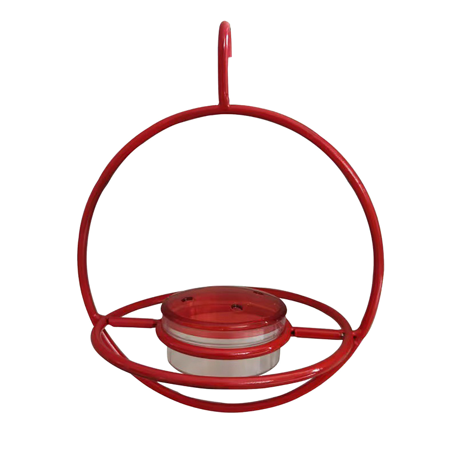 wileqep Hanging Hummingbird Feeder, Handcrafted Circular Hanging Hummingbird Feeder with Red ...
