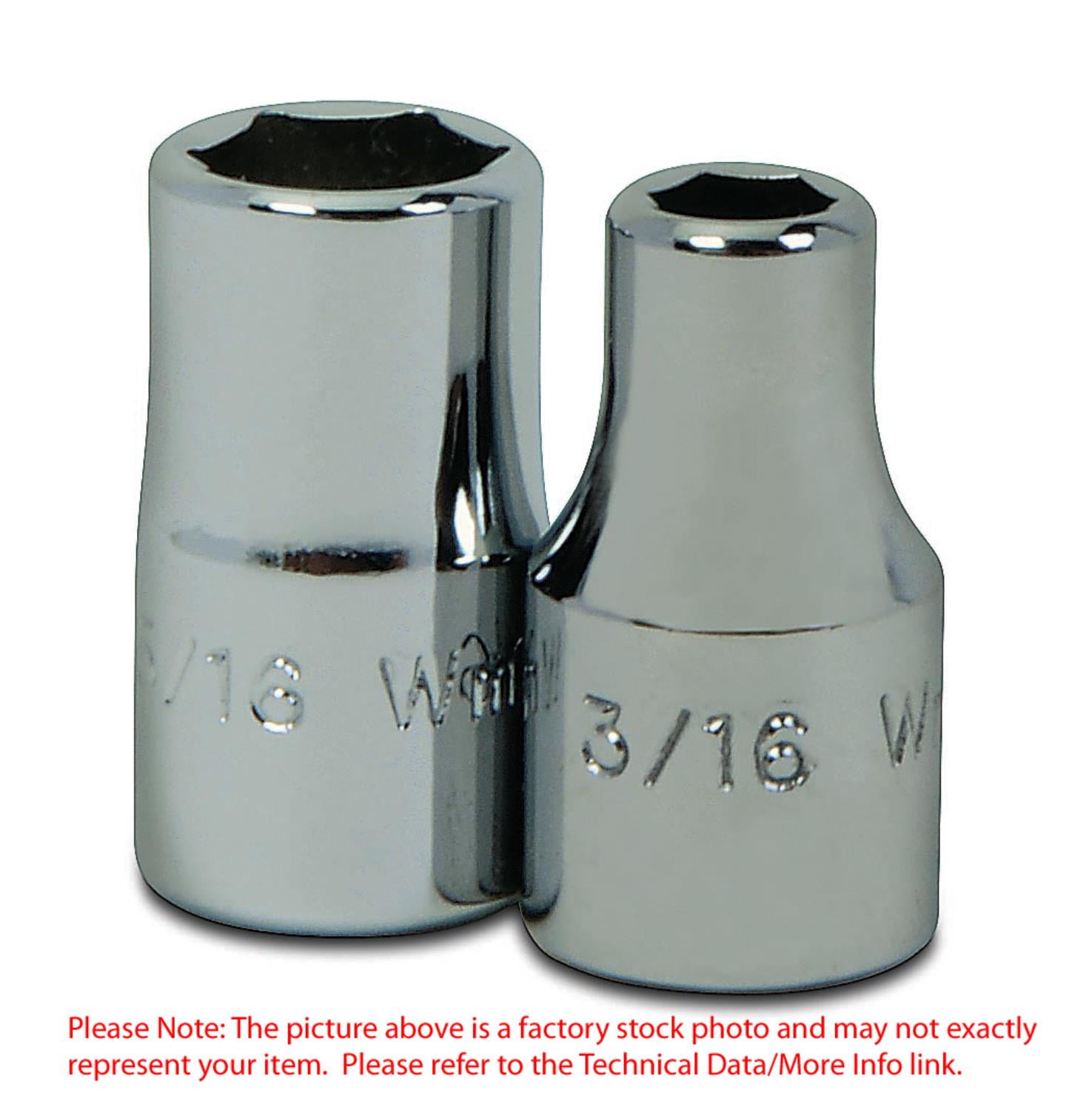 5/8" x 1/4" Drive 6 Point Shallow Supertorque™ Socket, Chrome Finish ...