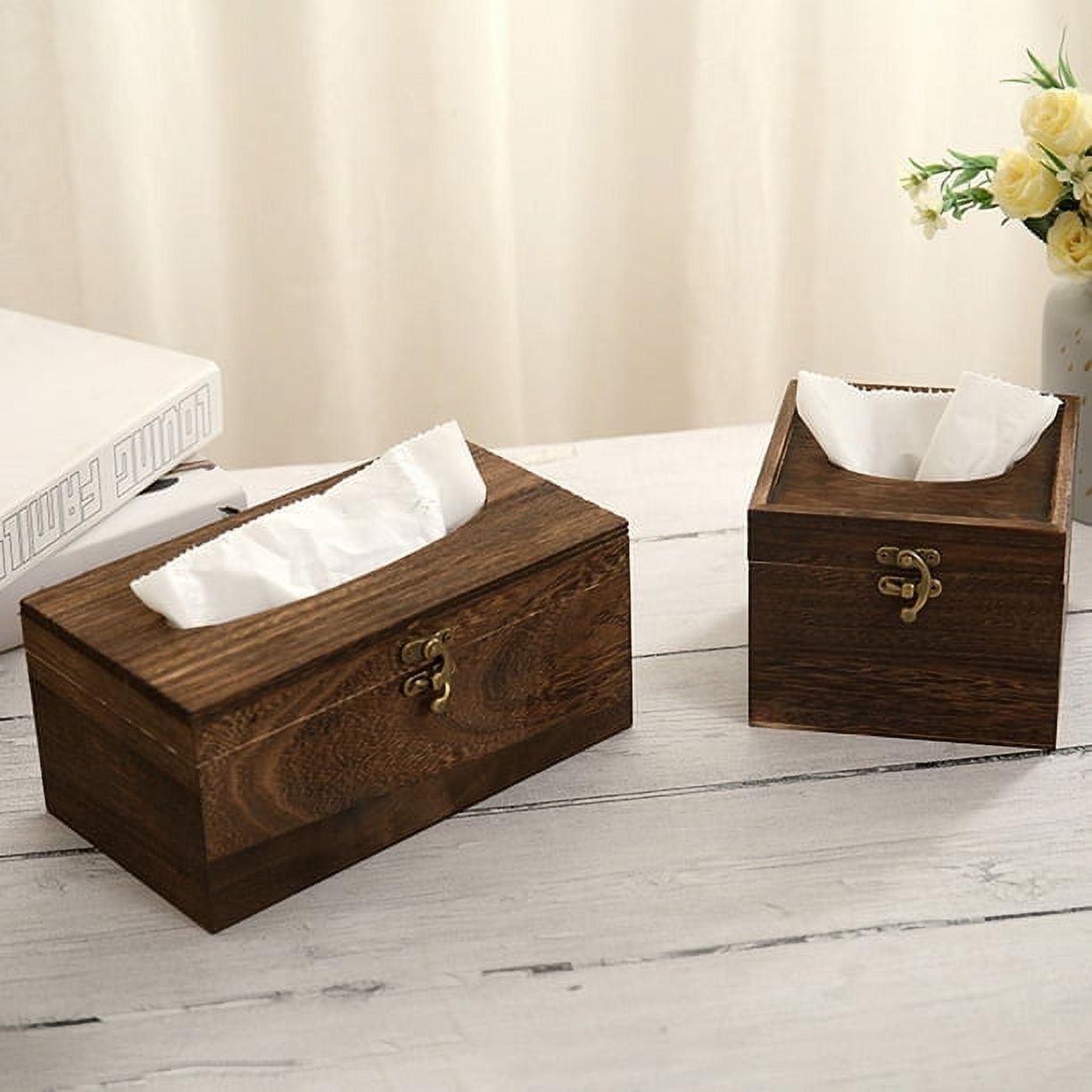windfall Brown Wood Facial Tissue Cover - Walmart.com