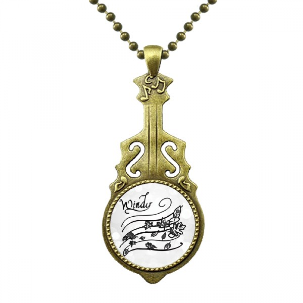 windy weather hand painted pattern necklantique guitar jewelry music ...