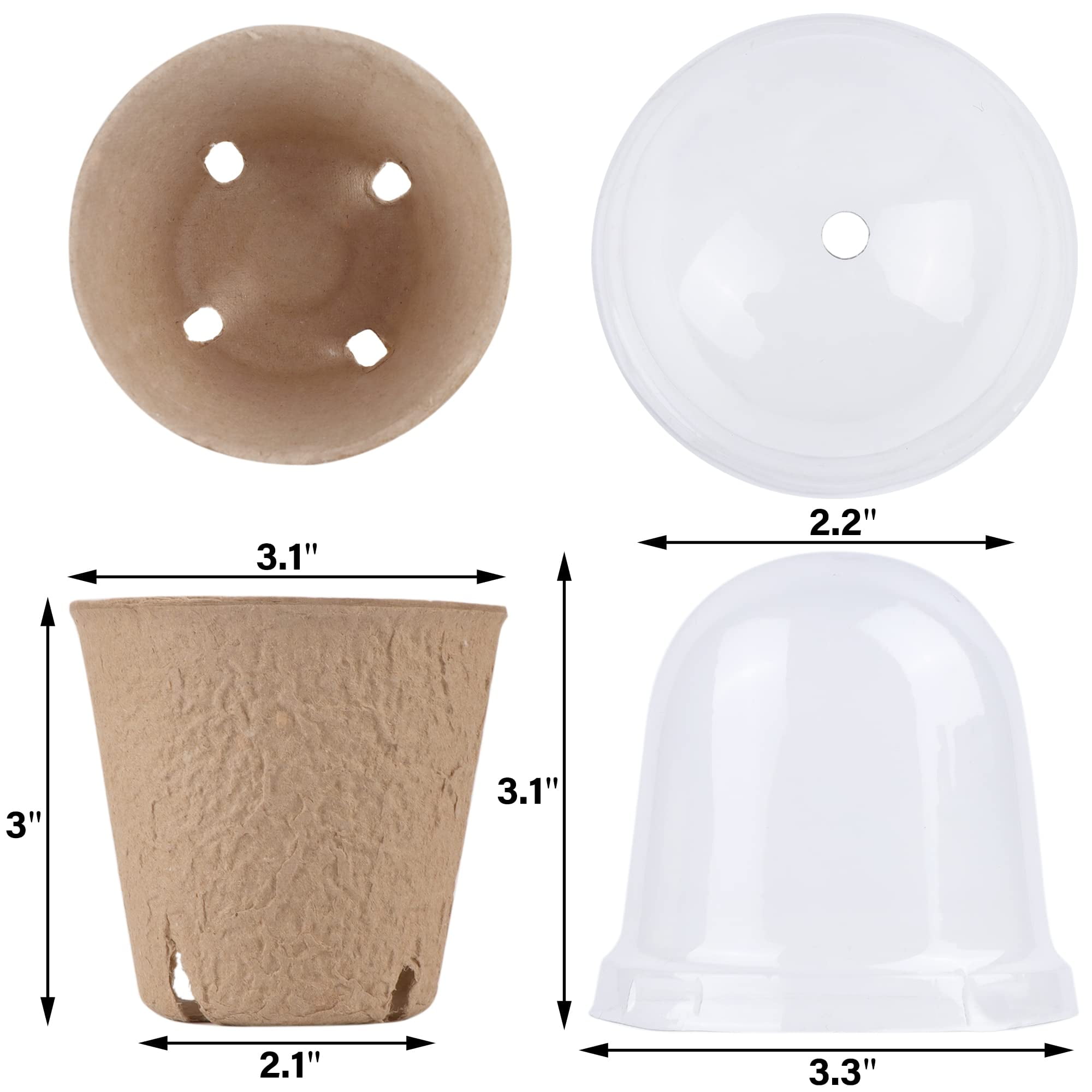 winemana 36 Set AJH3 Plant Nursery Pots with Humidity Dome, Seed ...