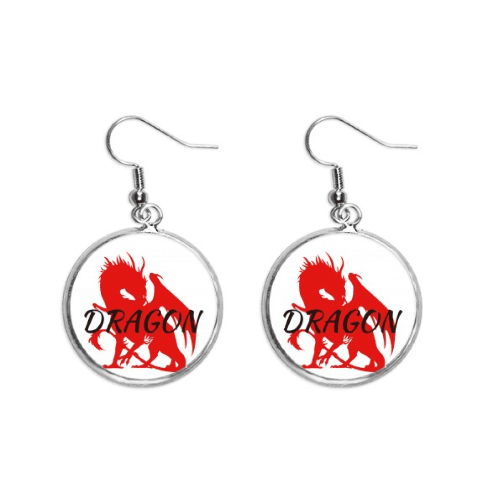winged animal dragon myth east west ear dangle silver drop ear jewelry ...