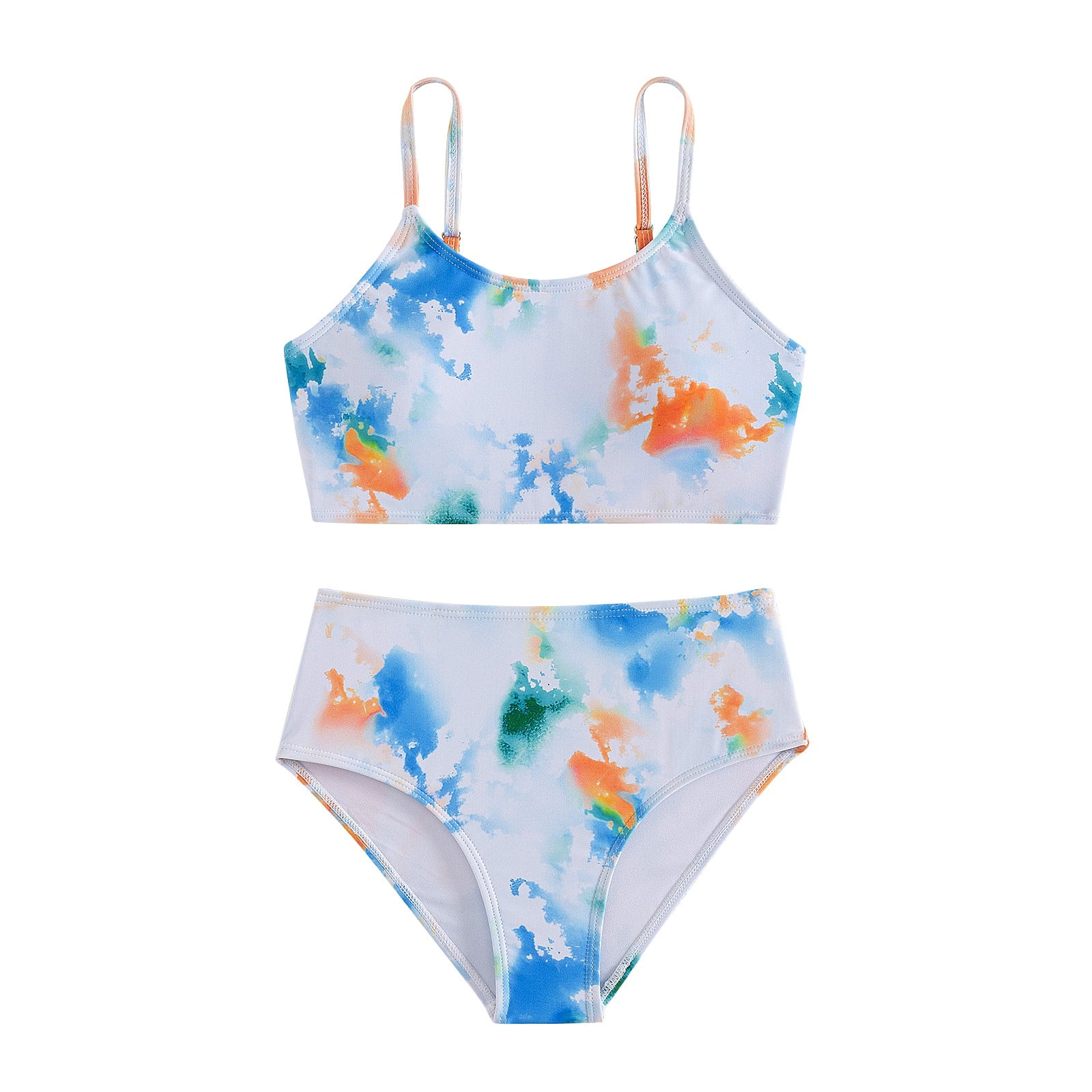 winihonw Teen Girls' Tankini Swimsuit 2 Piece Tie Dye Beach Sport High ...