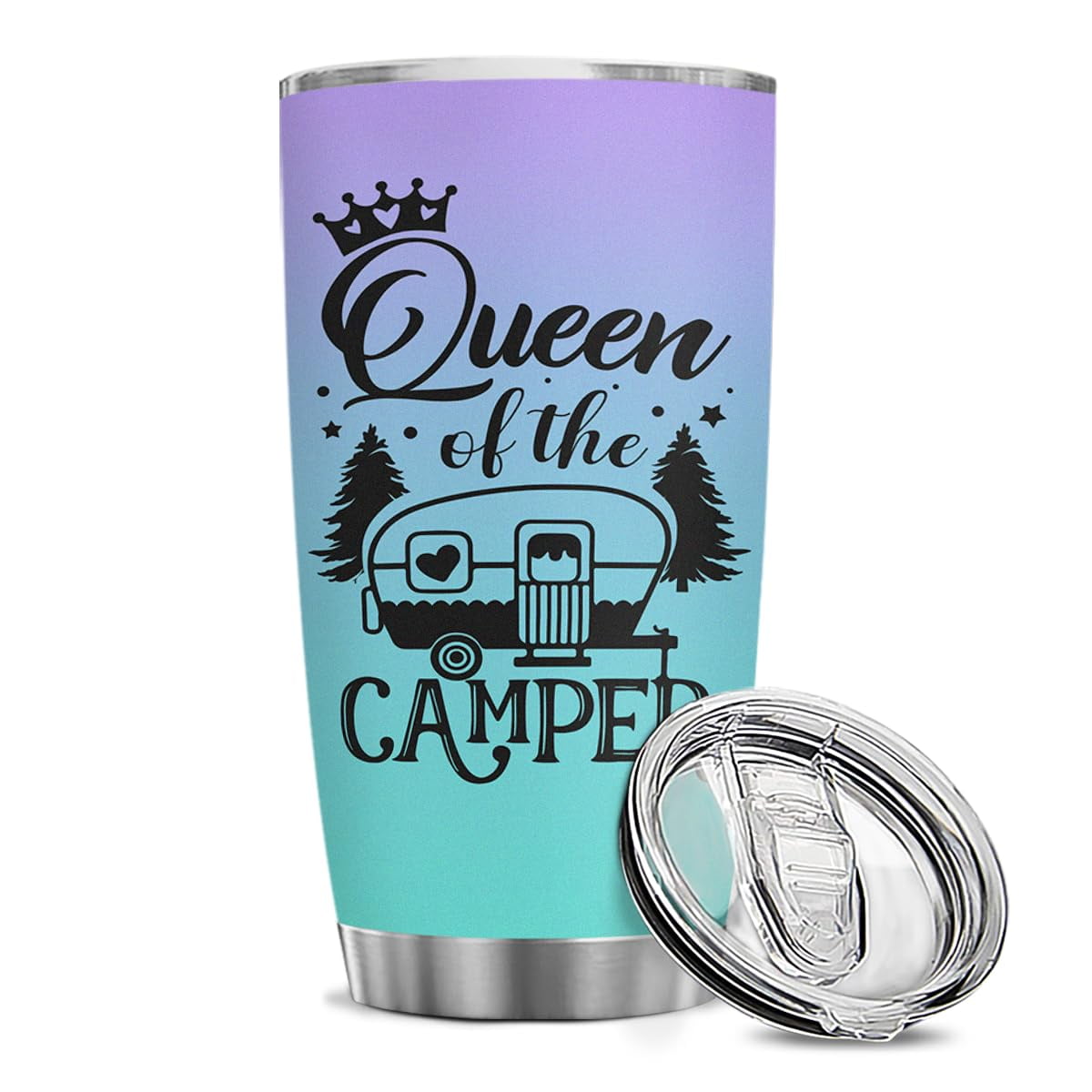 winorax Queen of The Camper Tumbler Camping Gifts For Campers Woman ...