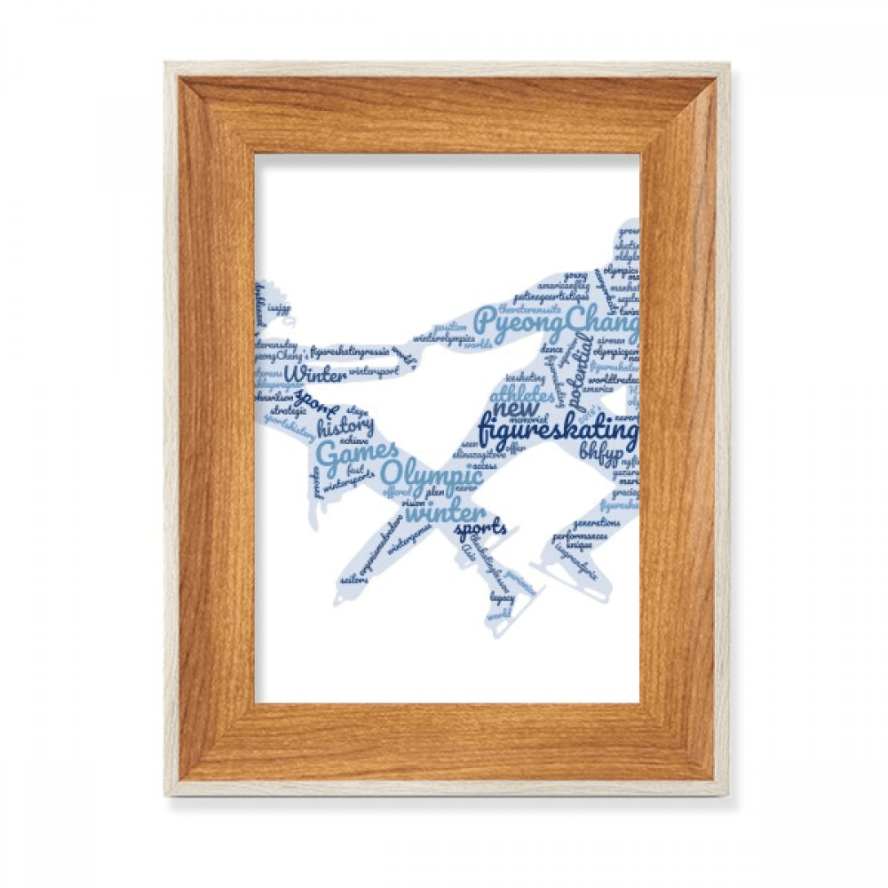 winter skating double wordcloud desktop wooden photo frame display ...