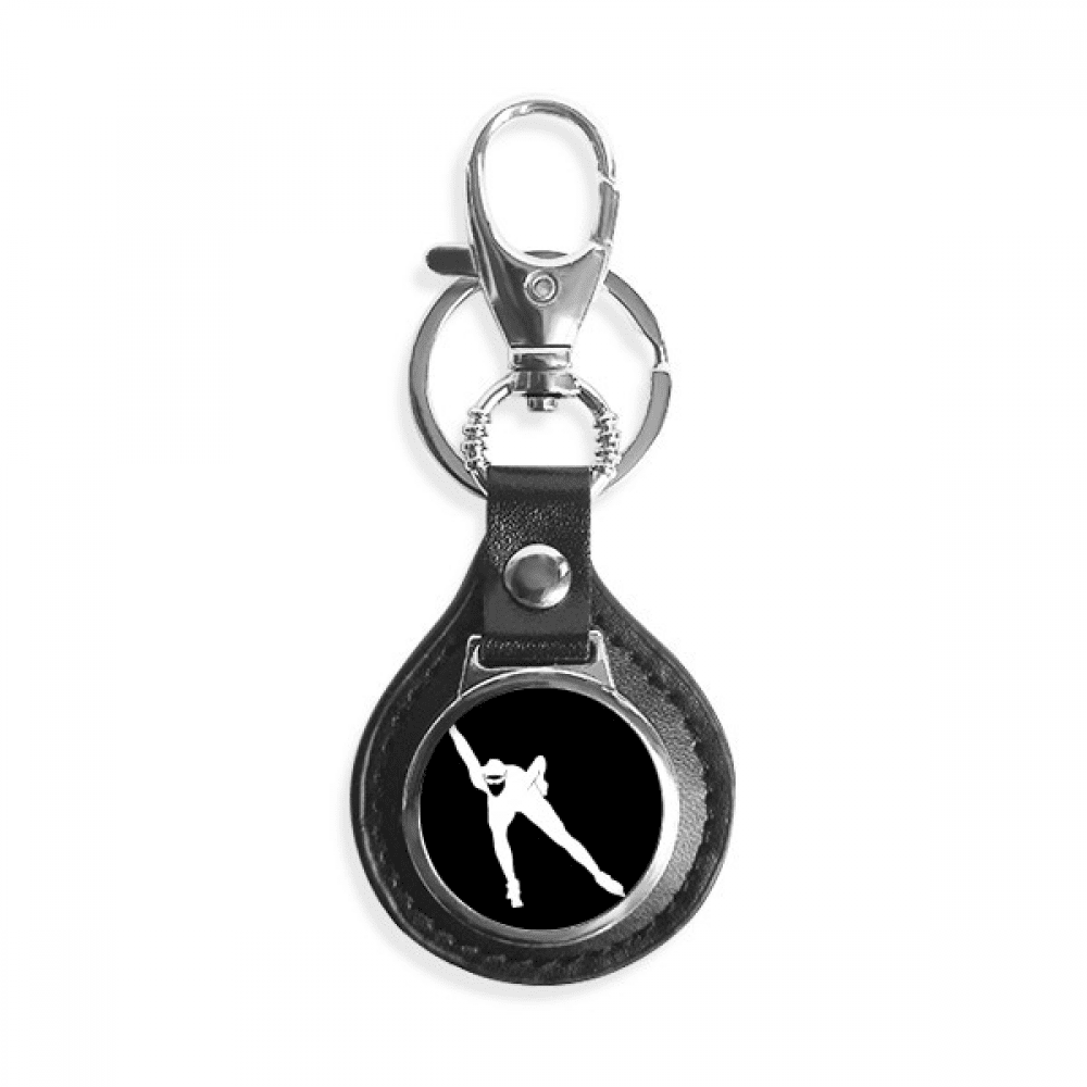 winter skating sport black outline key link chain keyholder finder hook ...