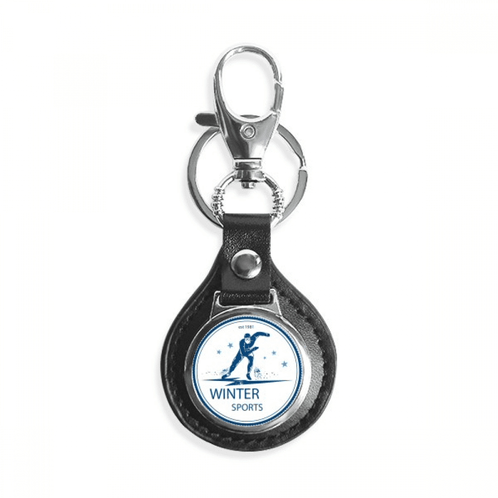 winter sport ski suit and boots pattern key link chain keyholder finder ...