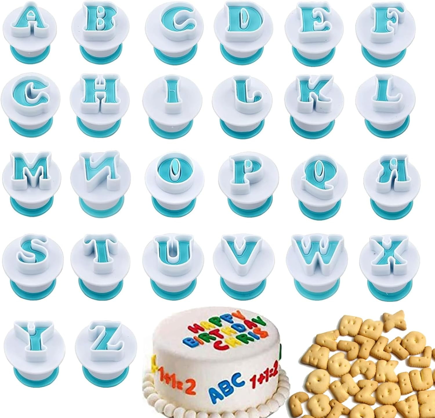 wintfarm 26pcs Letter Cookie Cutters,Letter Cutter For Diy,Reusable ...