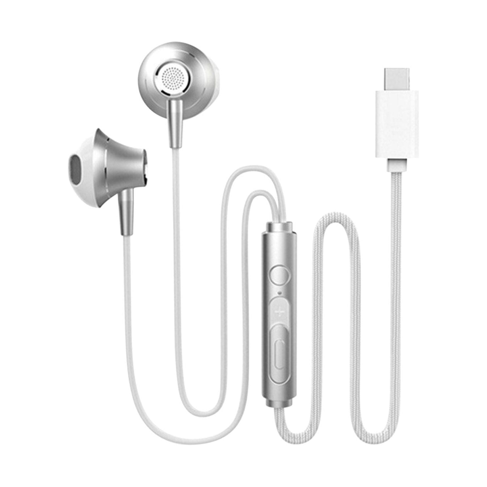 wire headphone microphone type c metal headphones in ear stereo mobile ...