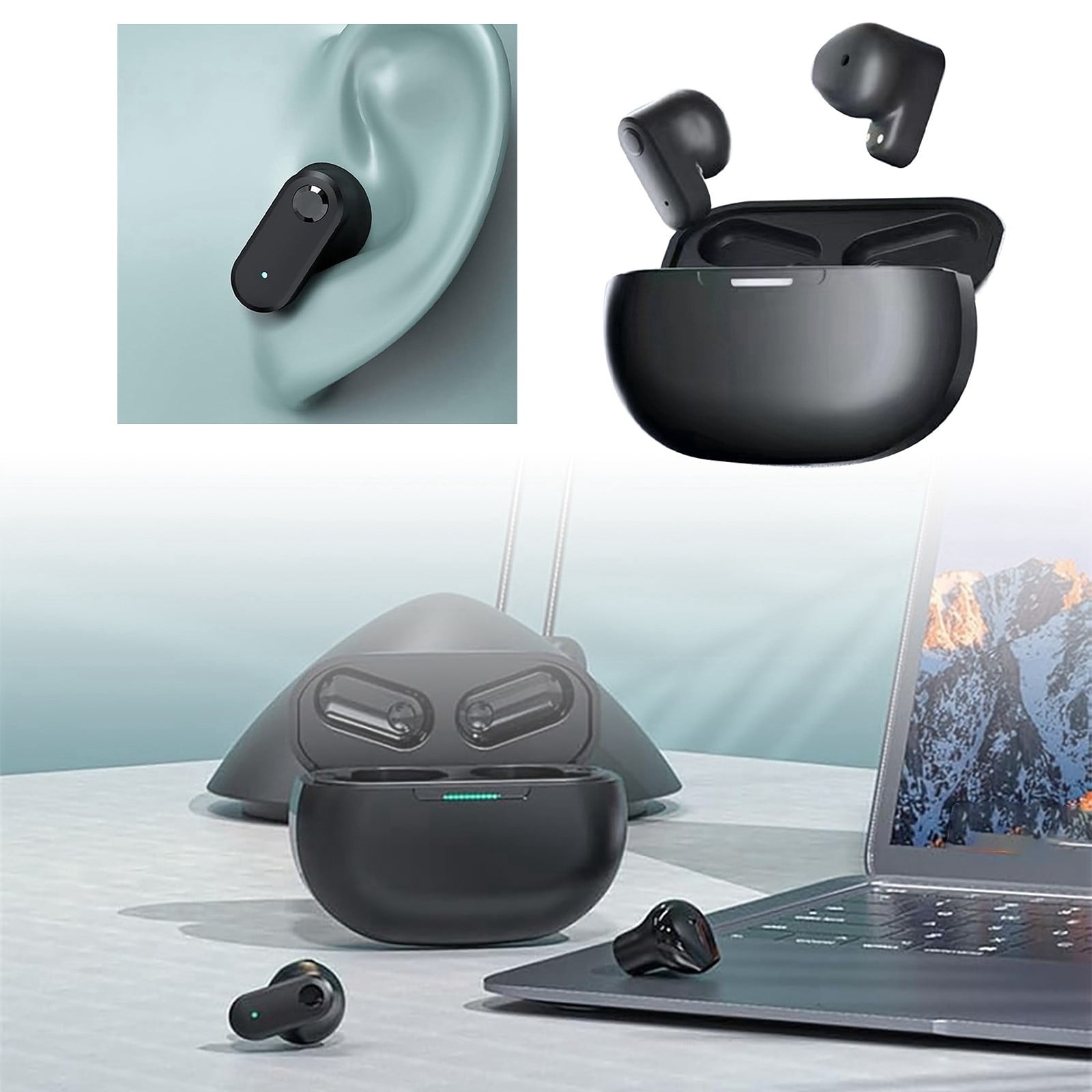 wireless Headphones Wireless Earbuds V5.3 Headphones 50H Playback Deep ...