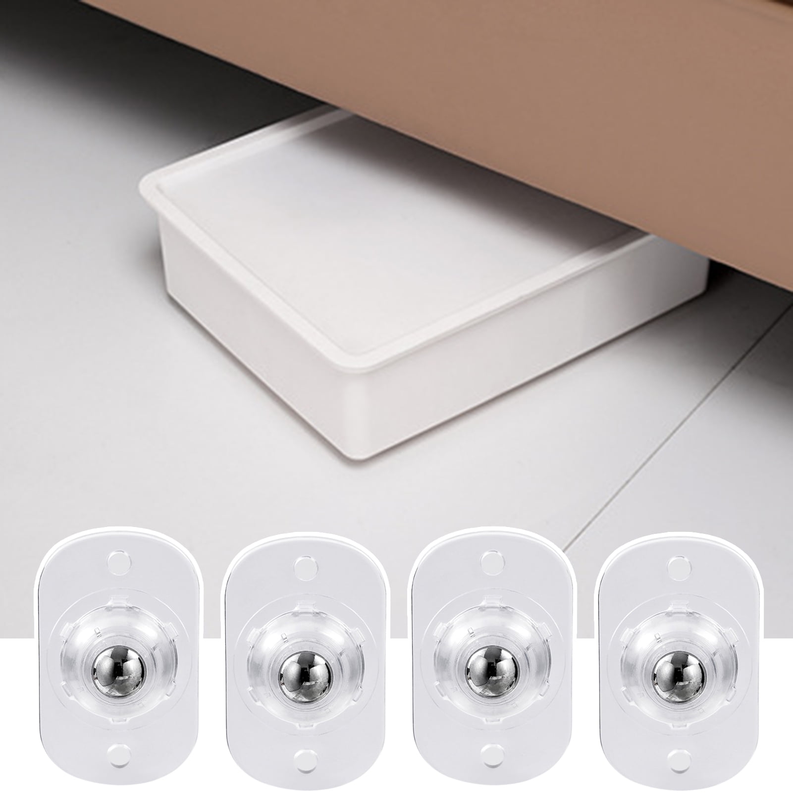 wirlsweal 4Pcs Universal Pulley Self-Adhesive Furniture Rollers Smooth ...