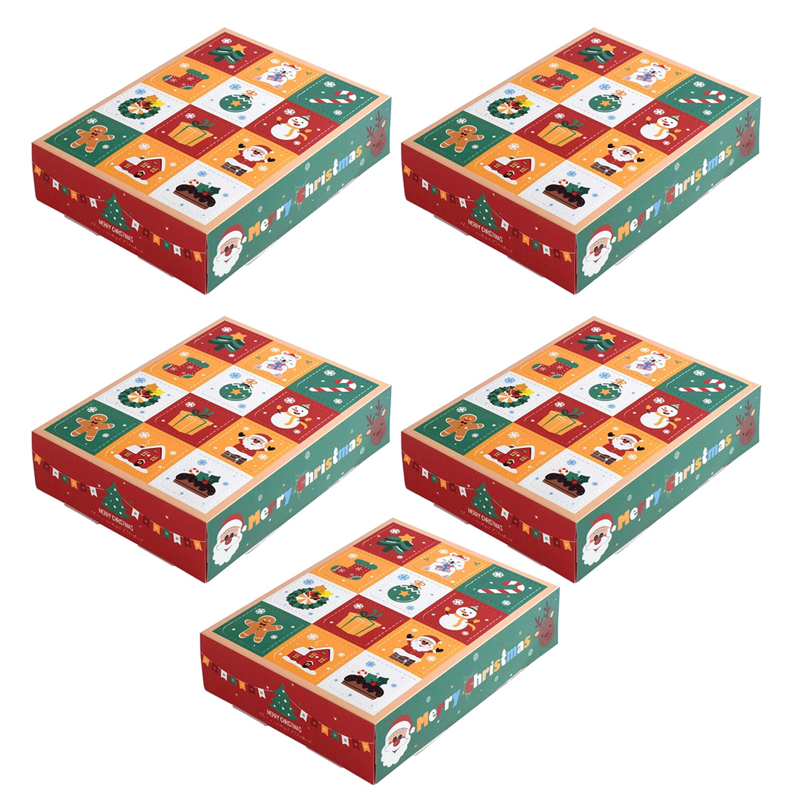 wirlsweal Christmas Gift Box Surprise Toy Box 5pcs Christmas Empty Gift ...