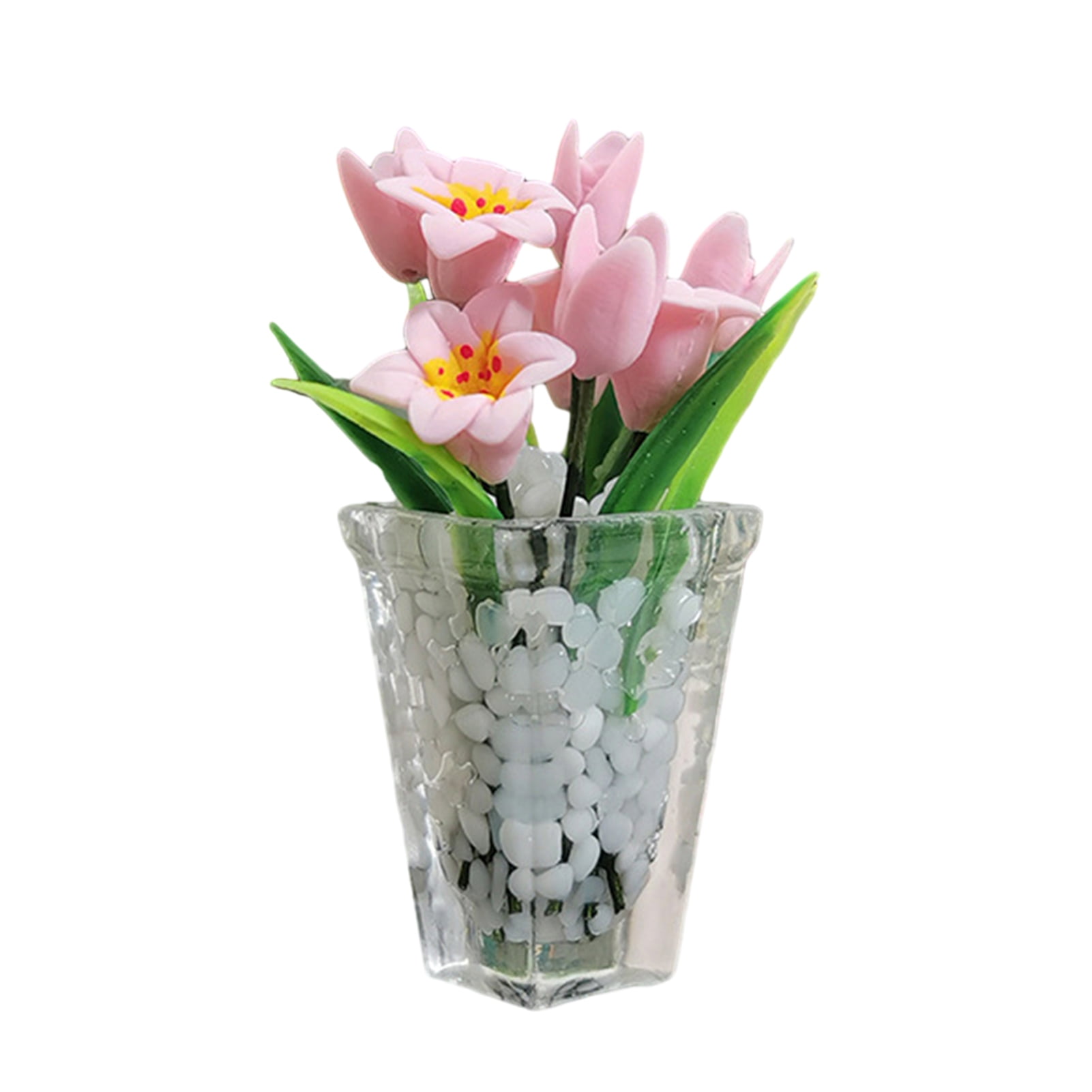 wirlsweal Dollhouse Flower Ornament Miniature Potted Lily Toy Realistic ...