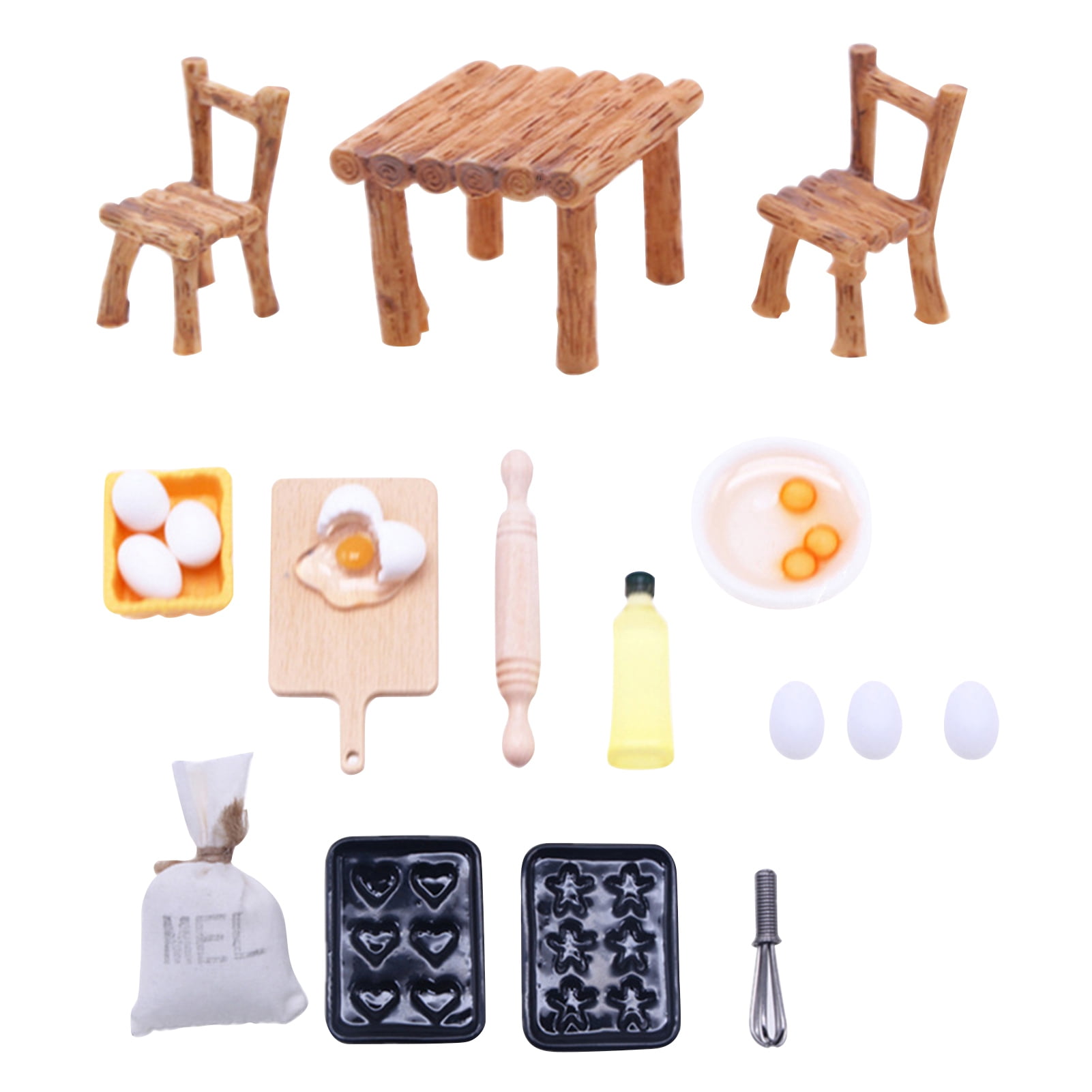 wirlsweal Dollhouse Model Baking Set Mini Dollhouse Kitchen Accessories ...