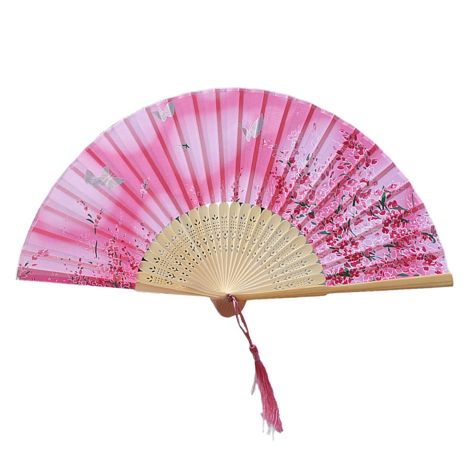 wirlsweal Exquisite Workmanship Fan Folding Fan Floral Pattern Vintage ...