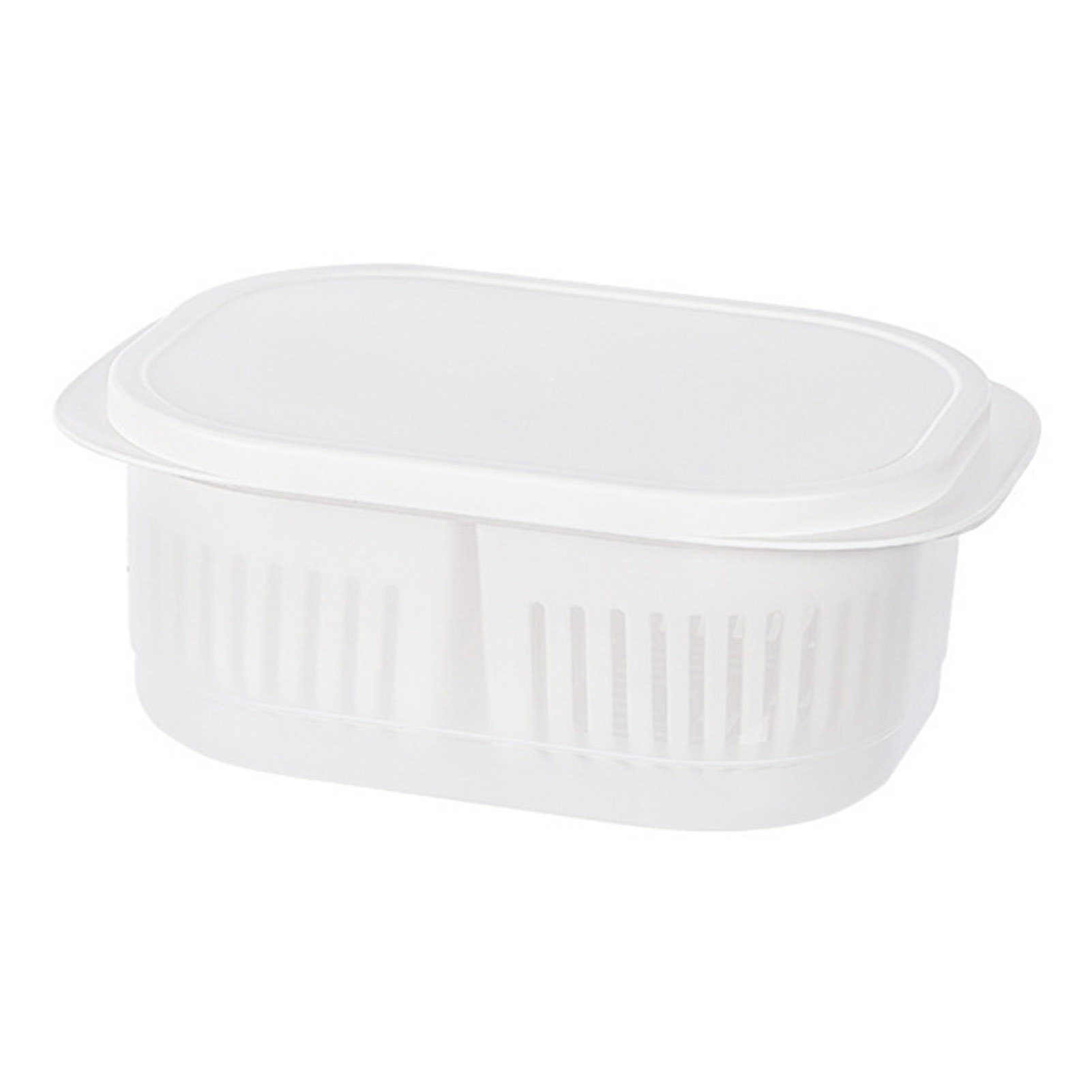 wirlsweal Food Container with Drainage Basket Two Compartment Food ...