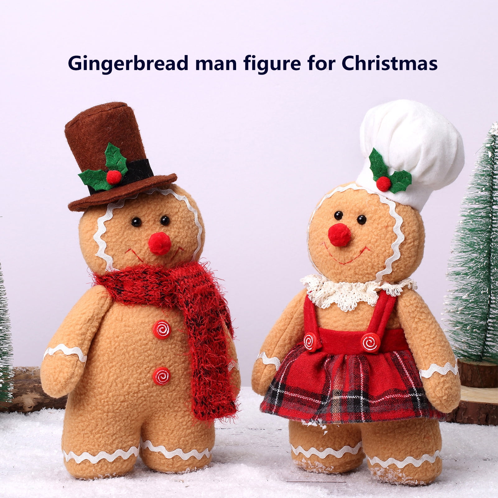 wirlsweal Gingerbread Man Plush Doll Adorable Create Atmosphere Festive ...