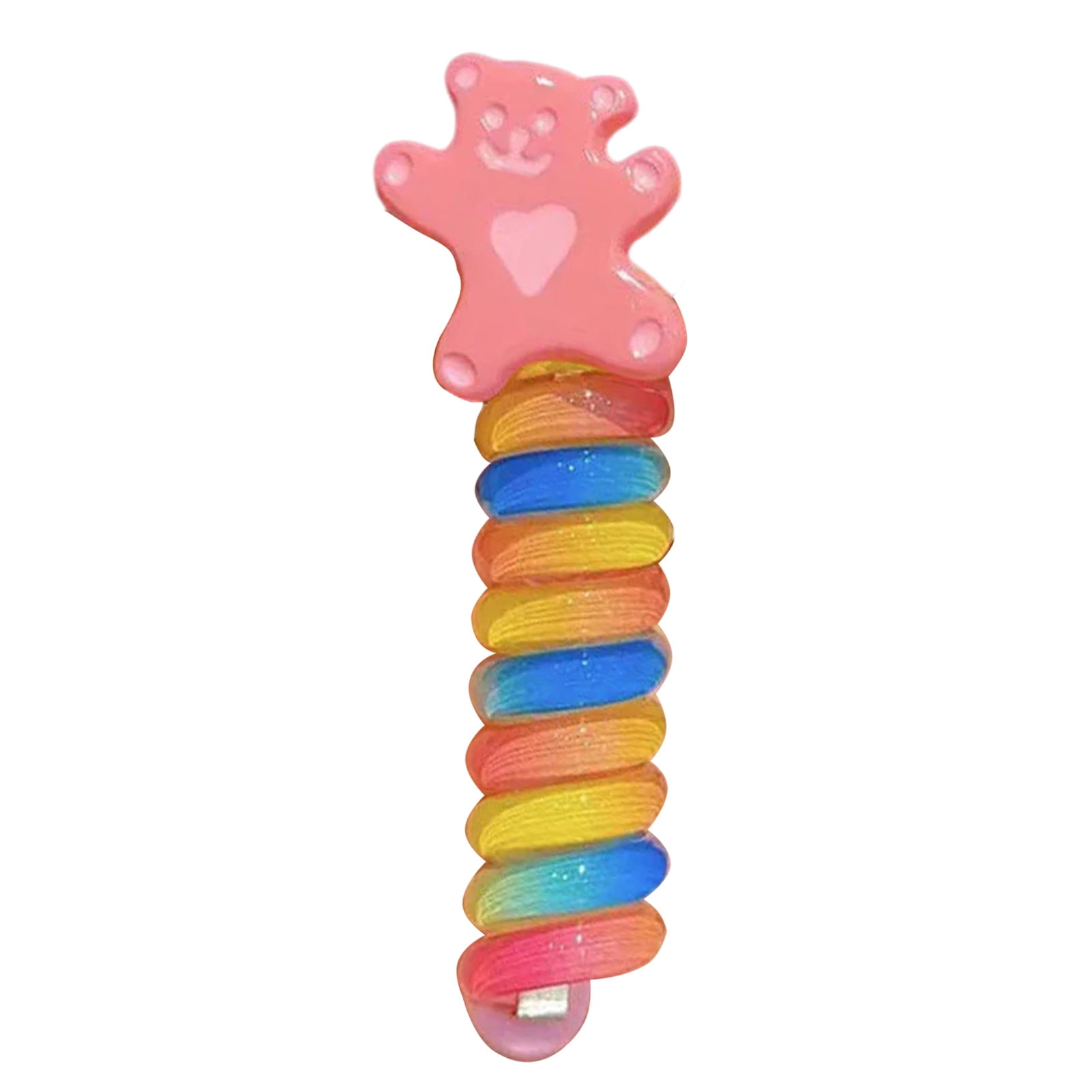 wirlsweal Heart-shaped Decor Hair Tie Phone Cord Hair Tie Kids Spiral ...