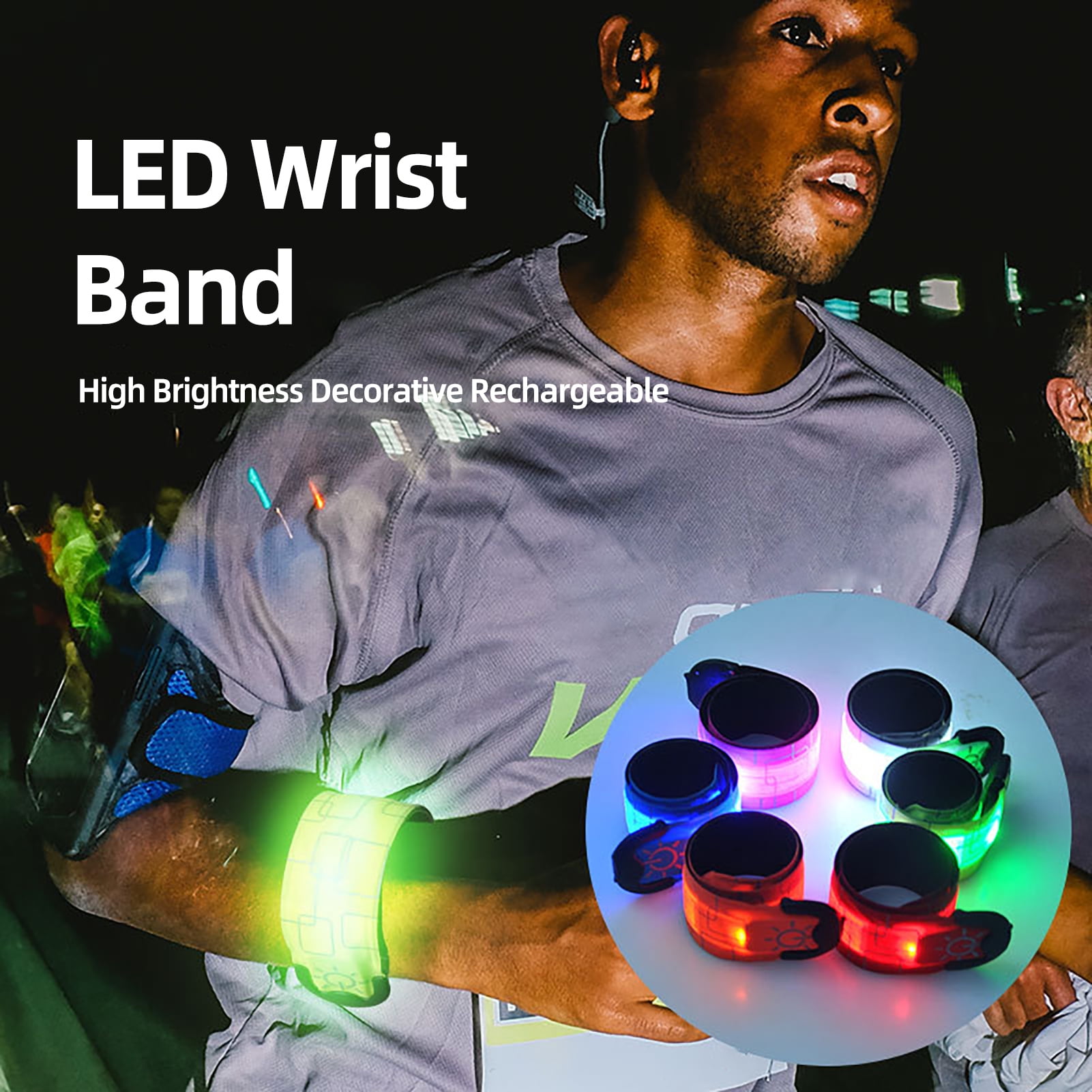 wirlsweal LED Wrist Band High Brightness Decorative Rechargeable LED ...