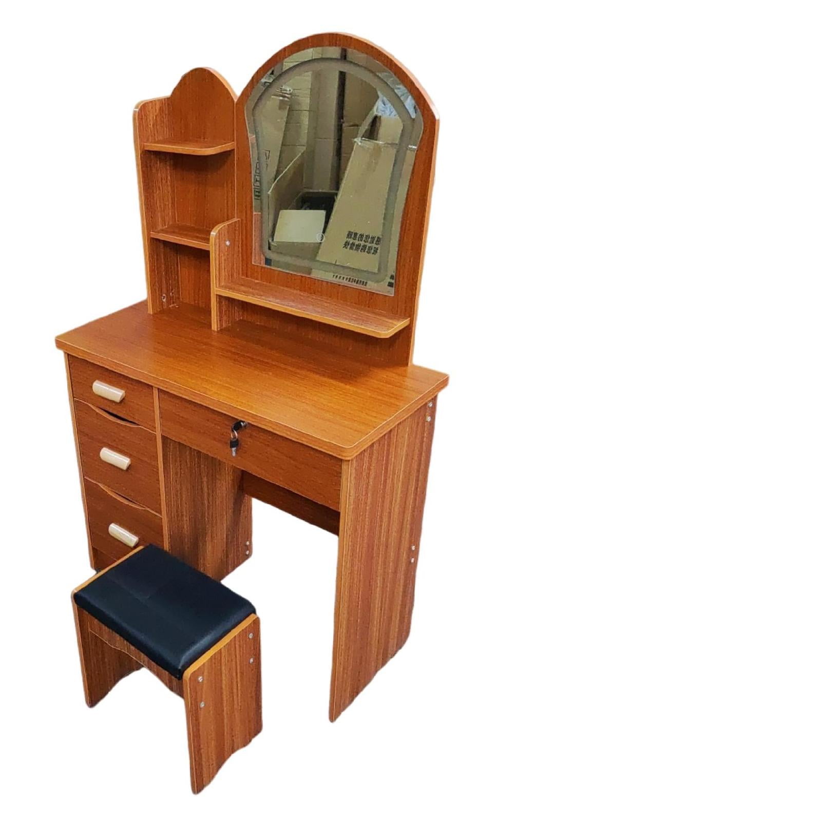 Joyfeel Makeup Vanity Desk with LED Lighted Mirror, Vanity Table with 4 ...