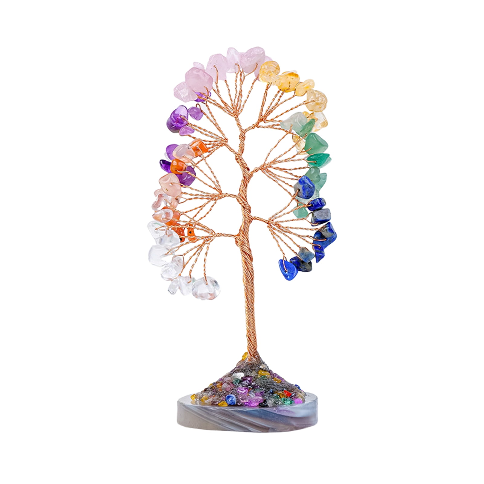 wirlsweal Natural Stone Tree with Base Elegant Stone Tree Figurine ...