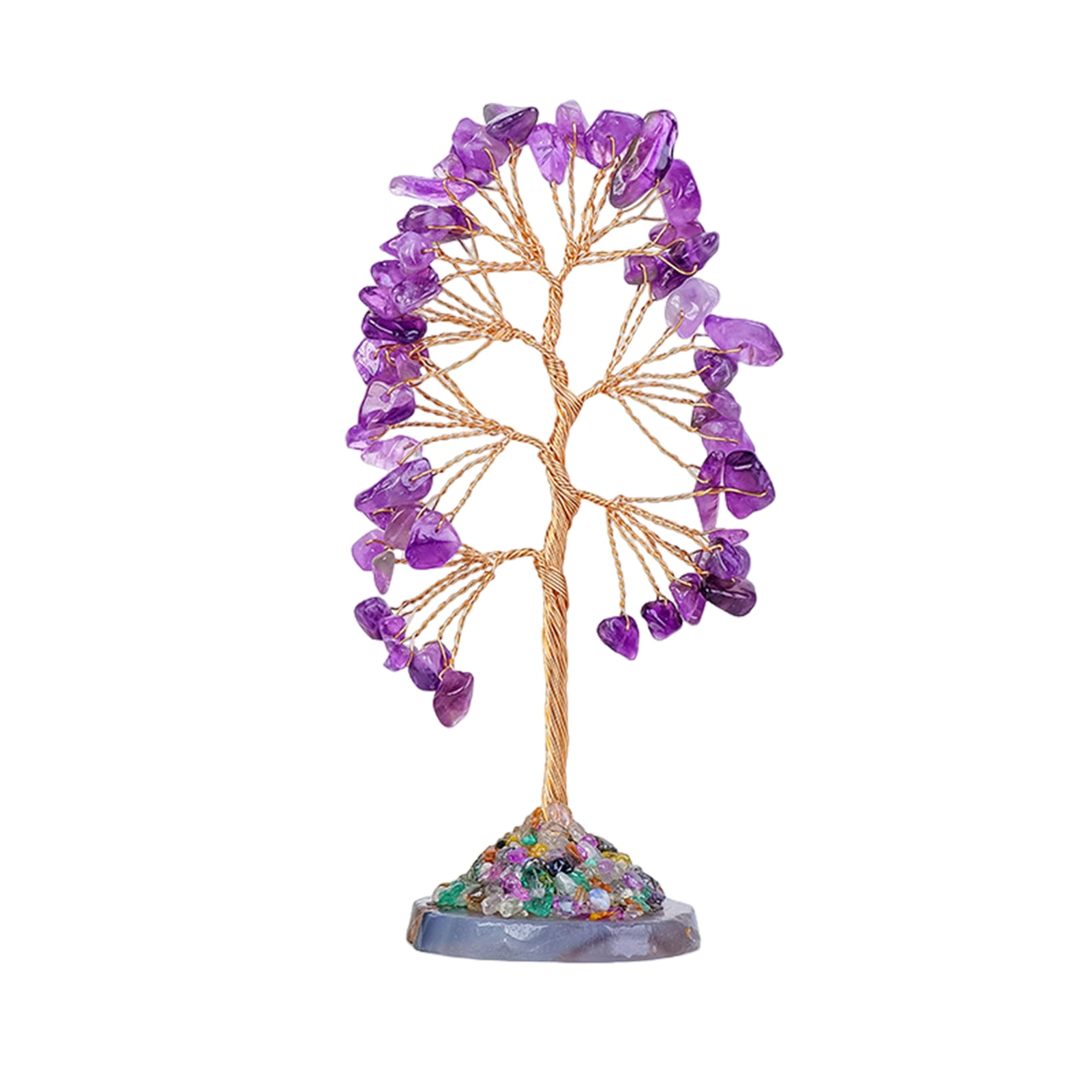 wirlsweal Natural Stone Tree with Base Elegant Stone Tree Figurine ...