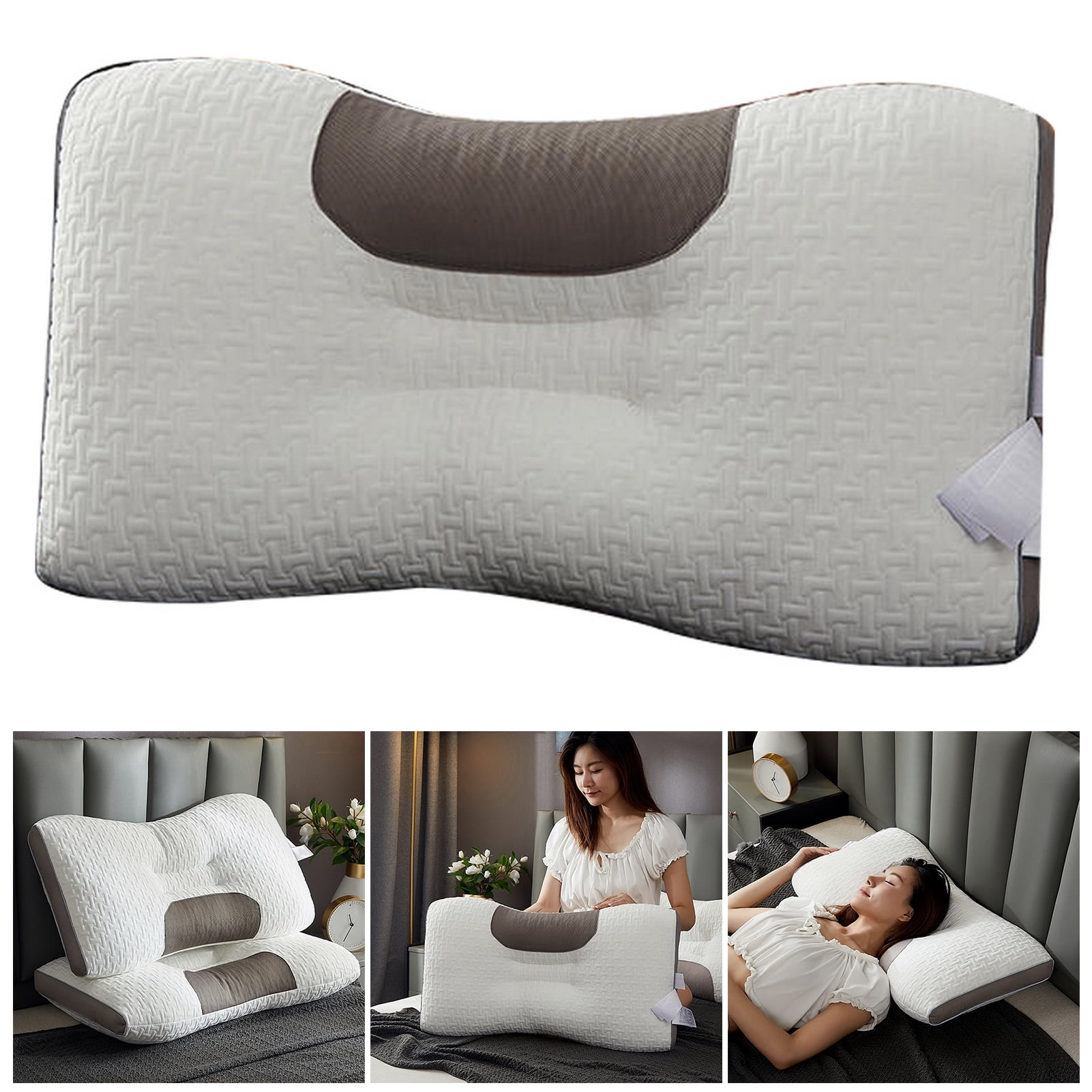 wirlsweal Neck Pillow Wave-shaped Honeycomb Pillow Ergonomic Adults ...