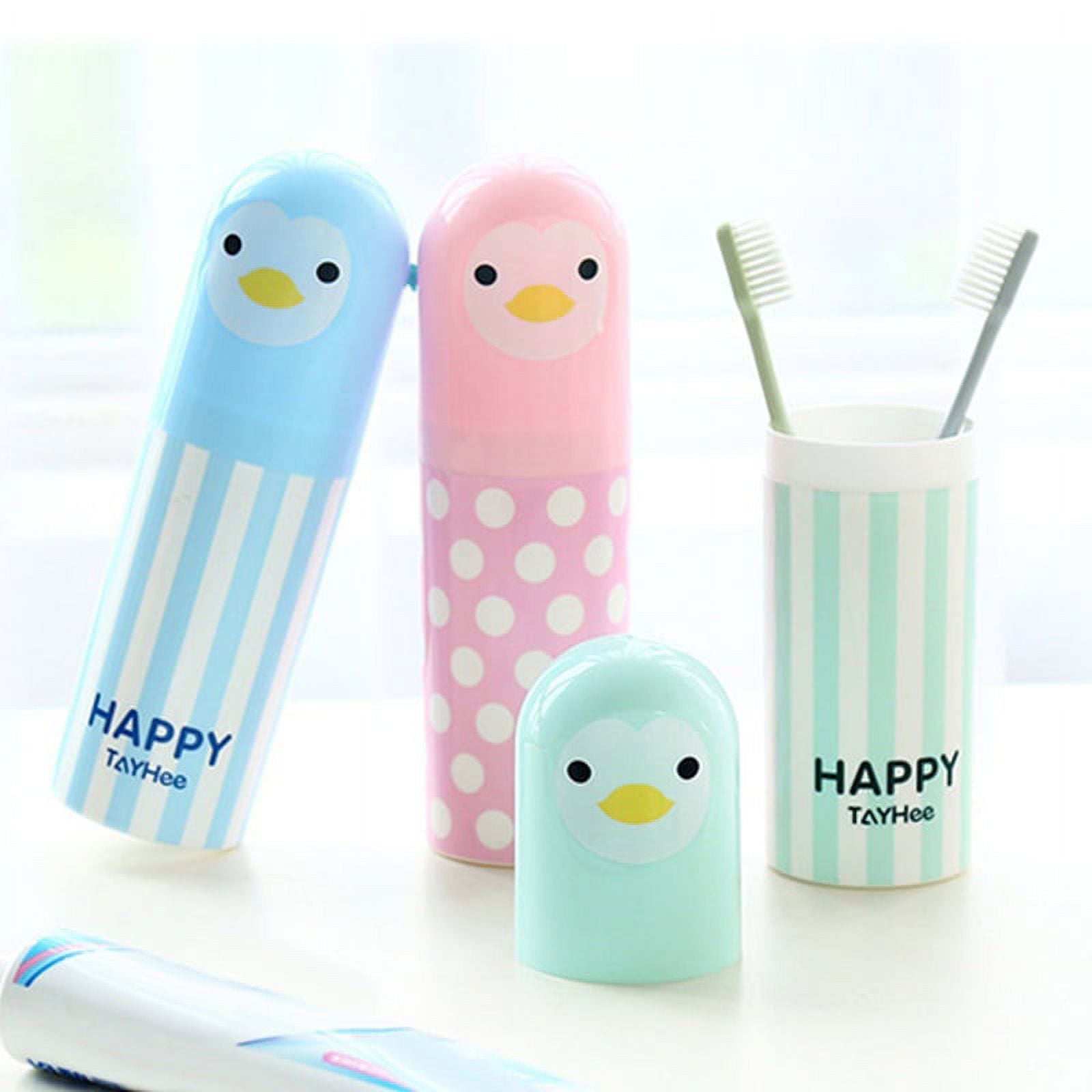 wirlsweal Portable Cute Cartoon Penguin Toothbrush Toothpaste Holder ...