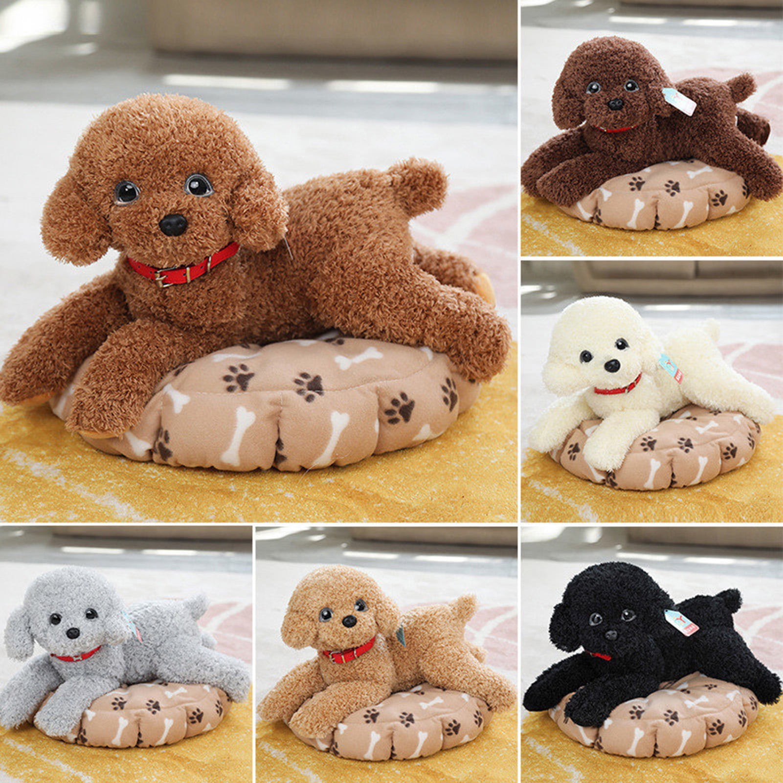 wirlsweal Simulation Dog Plush Toy Fully Filled Lovely Lying Posture ...