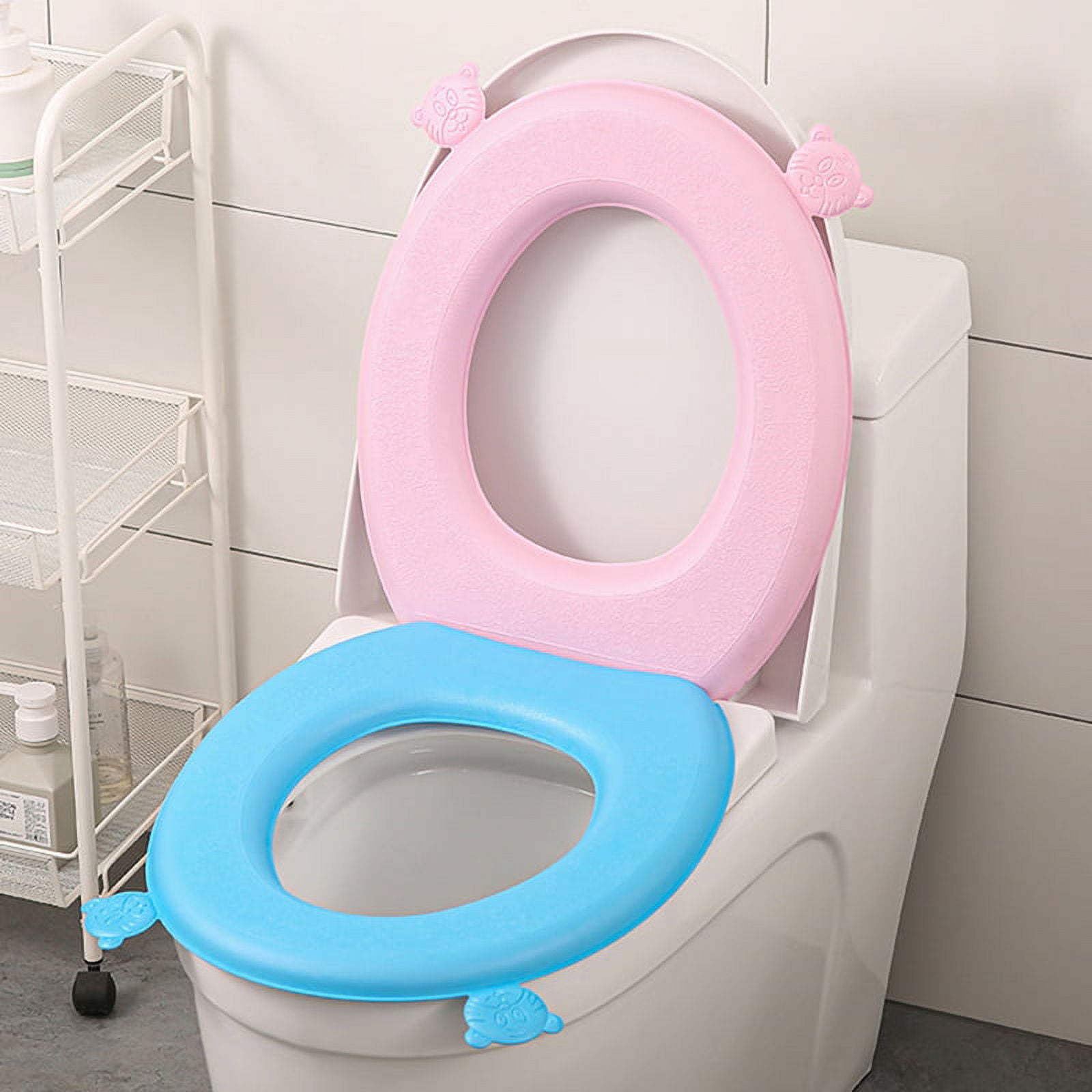 wirlsweal Toilet Seat Pad Universal Keep Warm EVA Sticky Cartoon Tiger ...