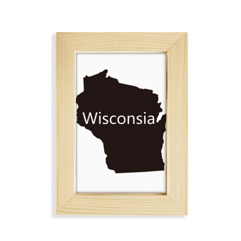 wisconsin ameusa map outline desktop display photo frame picture art ...