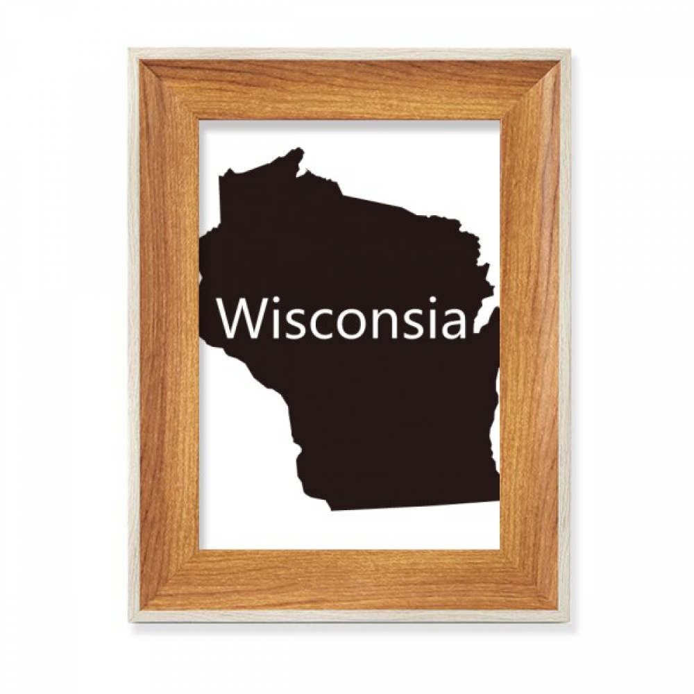 wisconsin ameusa map outline desktop wooden photo frame display picture ...