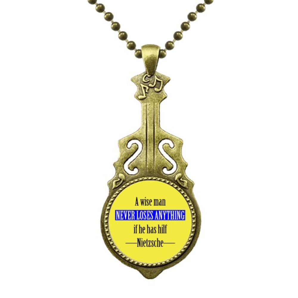 wise help lose art deco fashion necklace antique guitar jewelry music pendant - Walmart.com