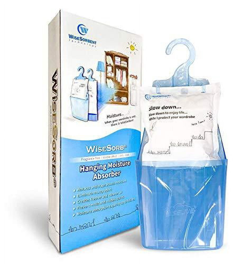 wisesorb moisture absorber packets with plastic case & hook, odor ...