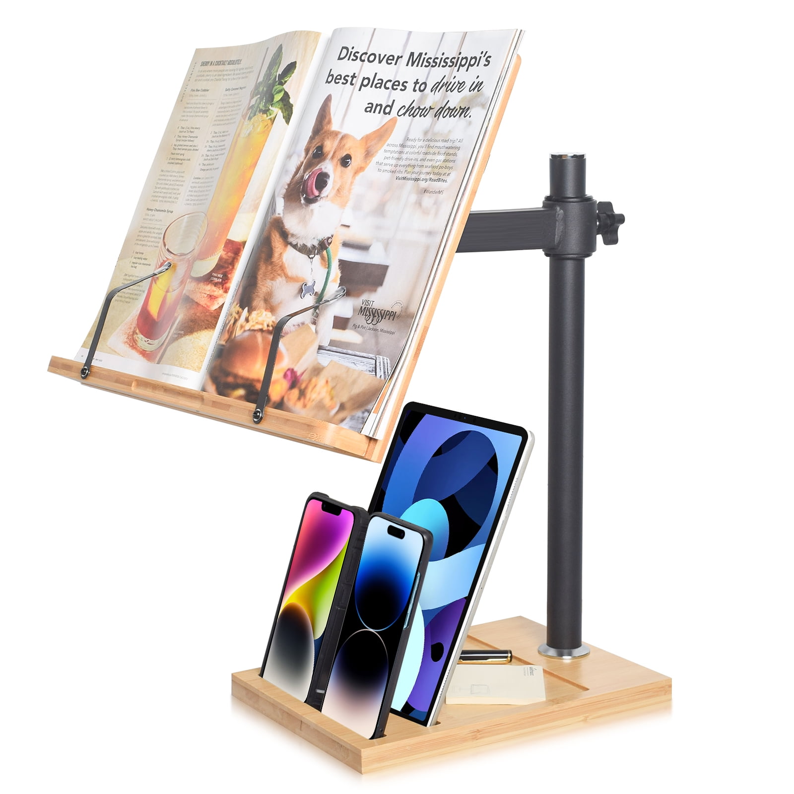15.4 x 11 inches Book Stand for Reading Height Adjustable Hands Free ...