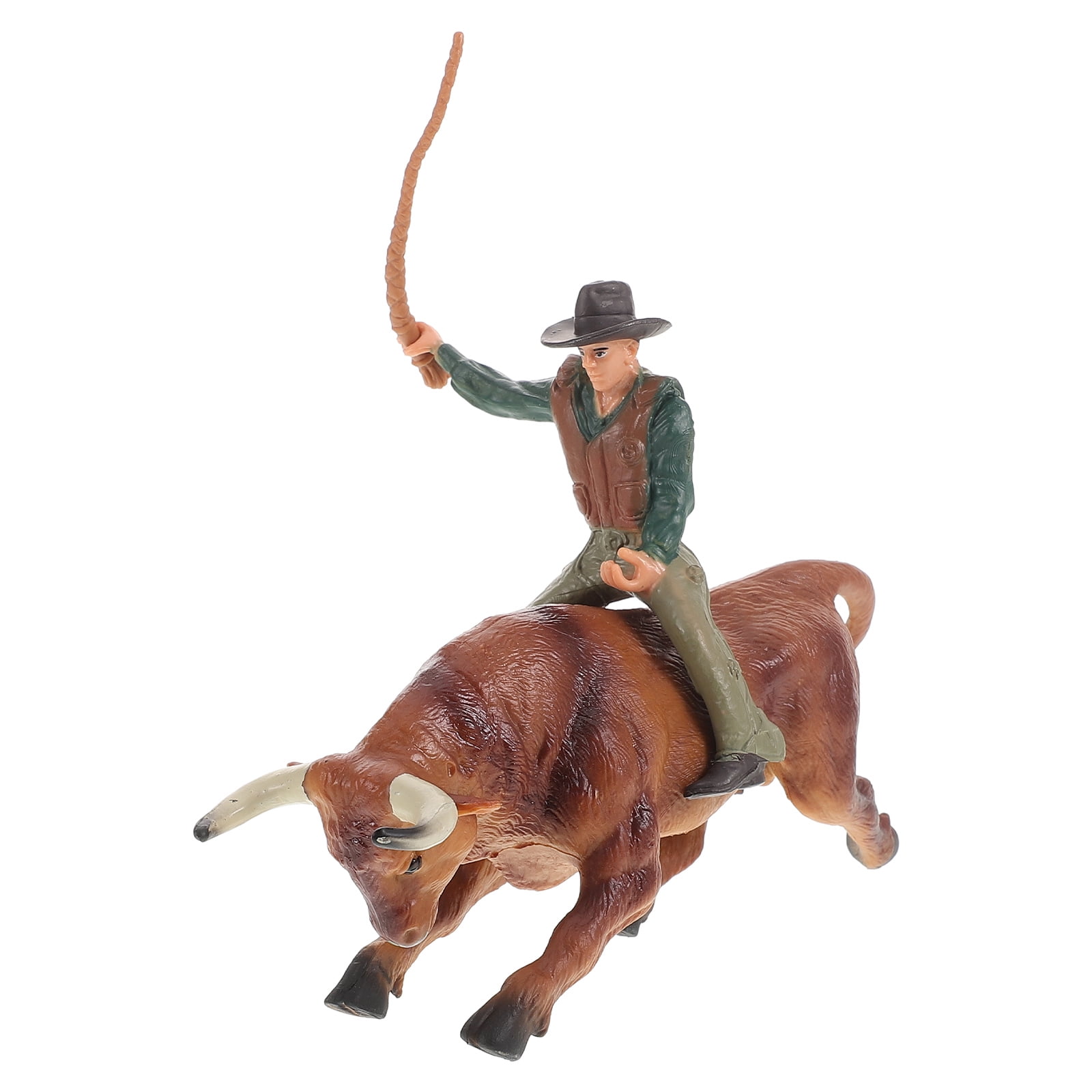 with Bull Rodeo Toys Playset Watusi Bull Figurine Model The Rider Resin ...