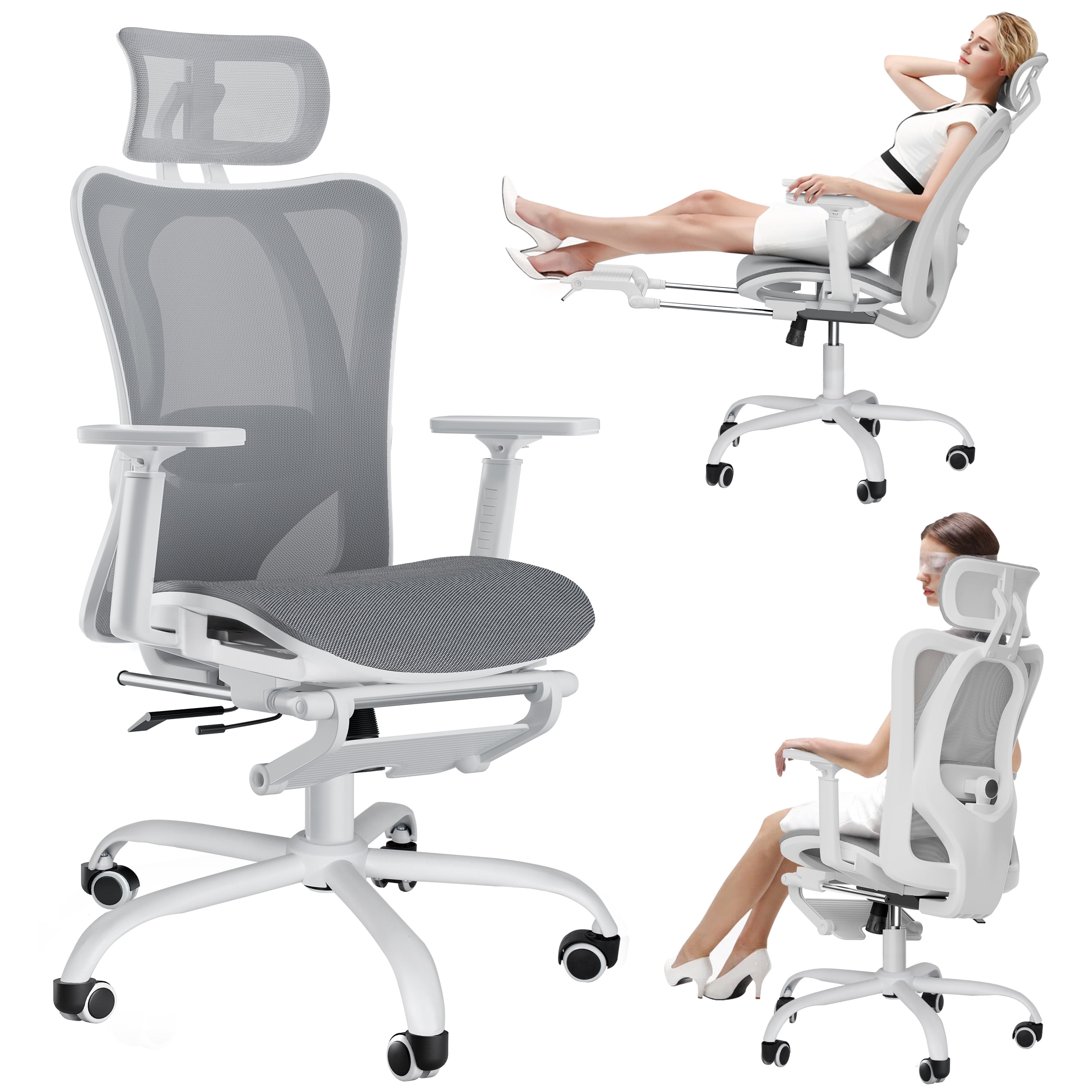 EVMORE Ergonomic Office Chair, Computer Desk Chair with Lumbar Support ...