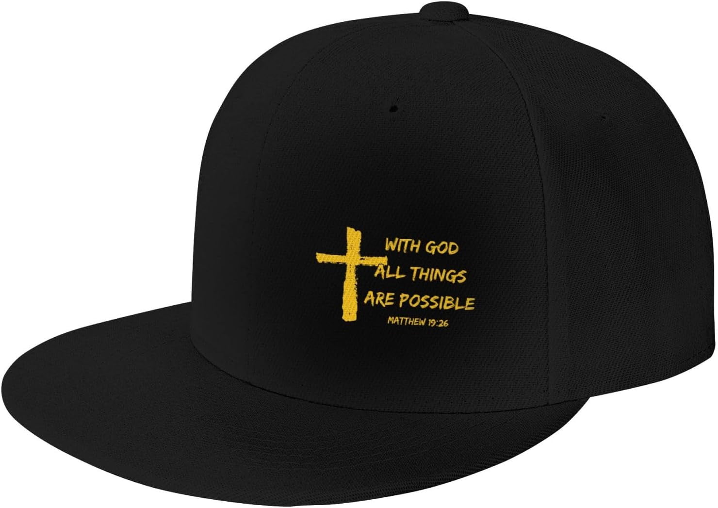 with God All Things are Possible Flat Brim Bill Hat Matthew 19:26 ...